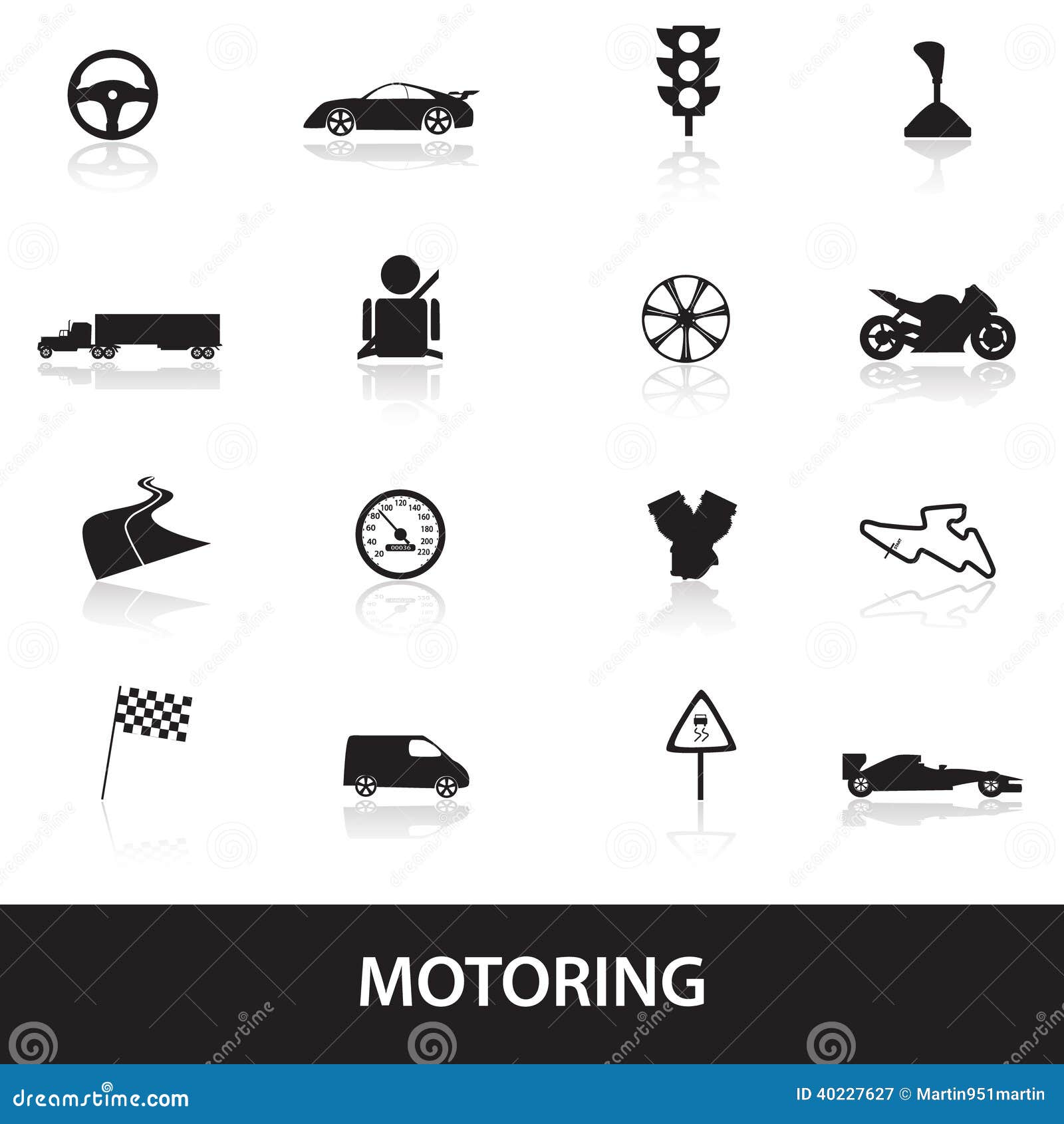 Motoring icons eps10 stock vector. Illustration of safety - 40227627