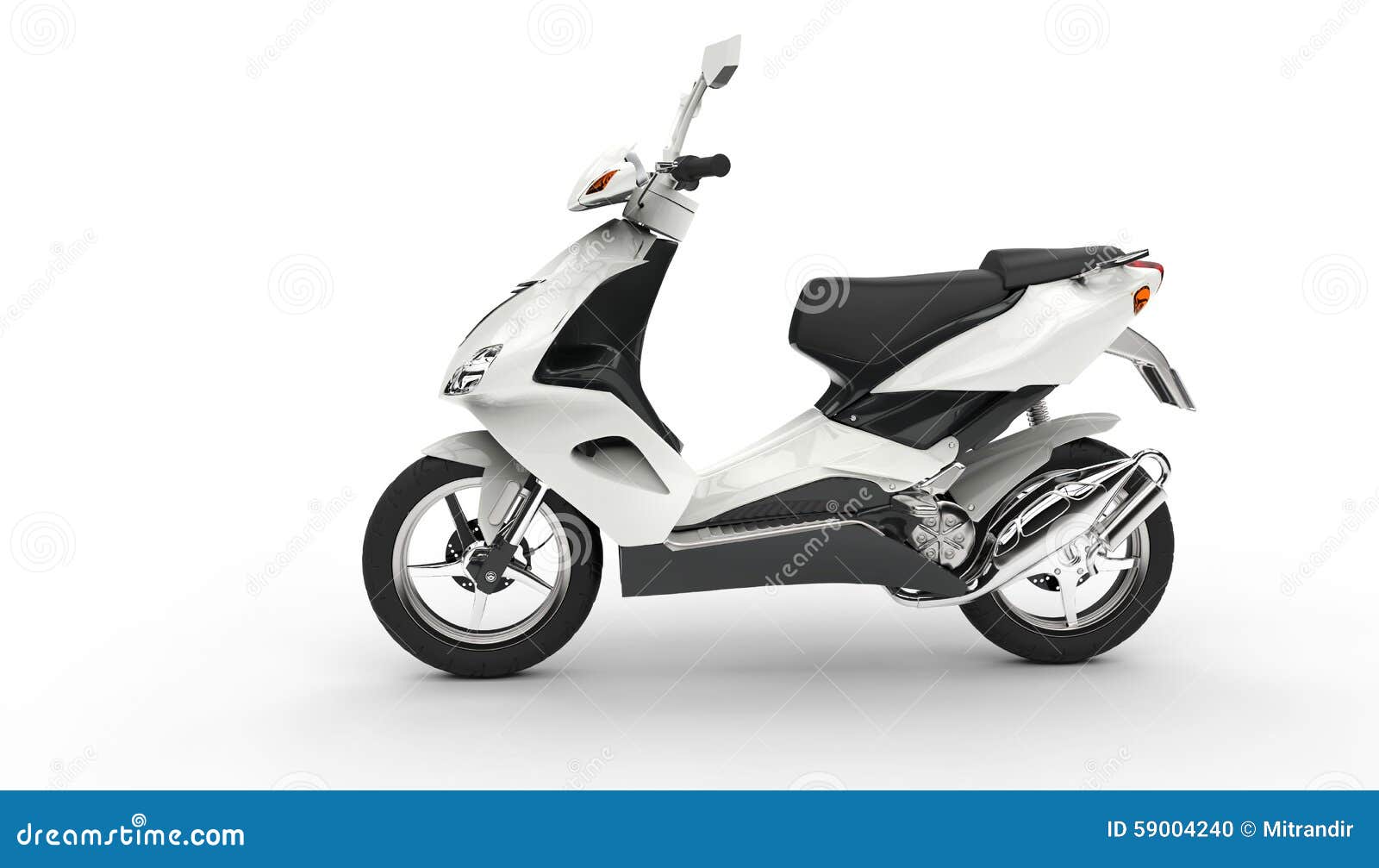 Motorino Bianco - Vista Laterale Fotografia Stock - Immagine di rosso ...