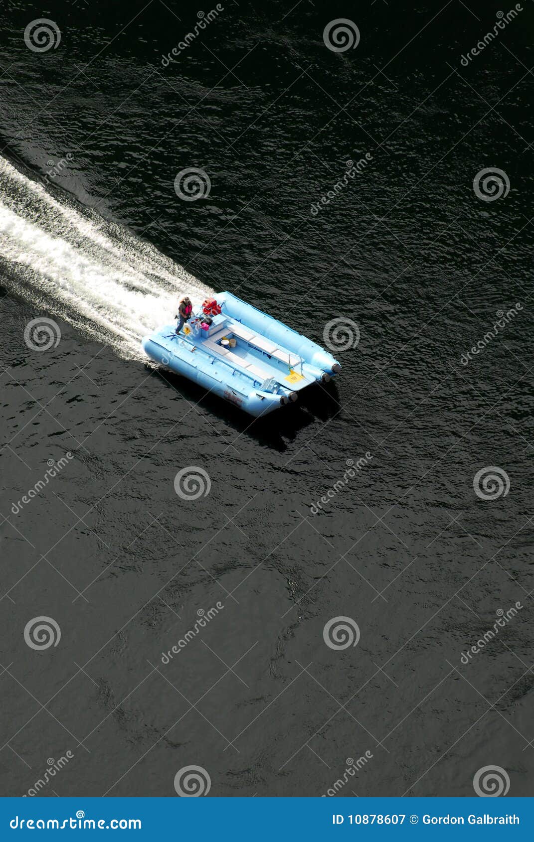 Motorized blue raft stock image. Image of speed, recreation - 10878607