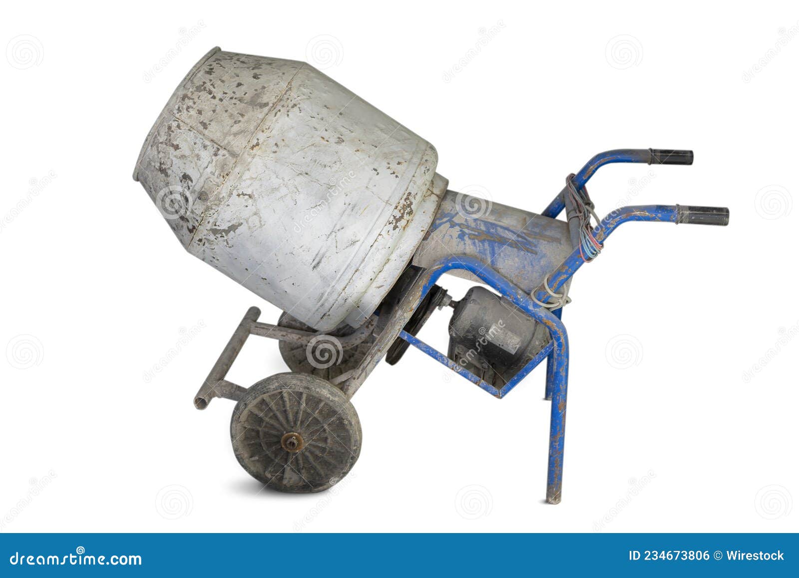 Motorized concrete mixer stock photo. Image of machine - 234673806