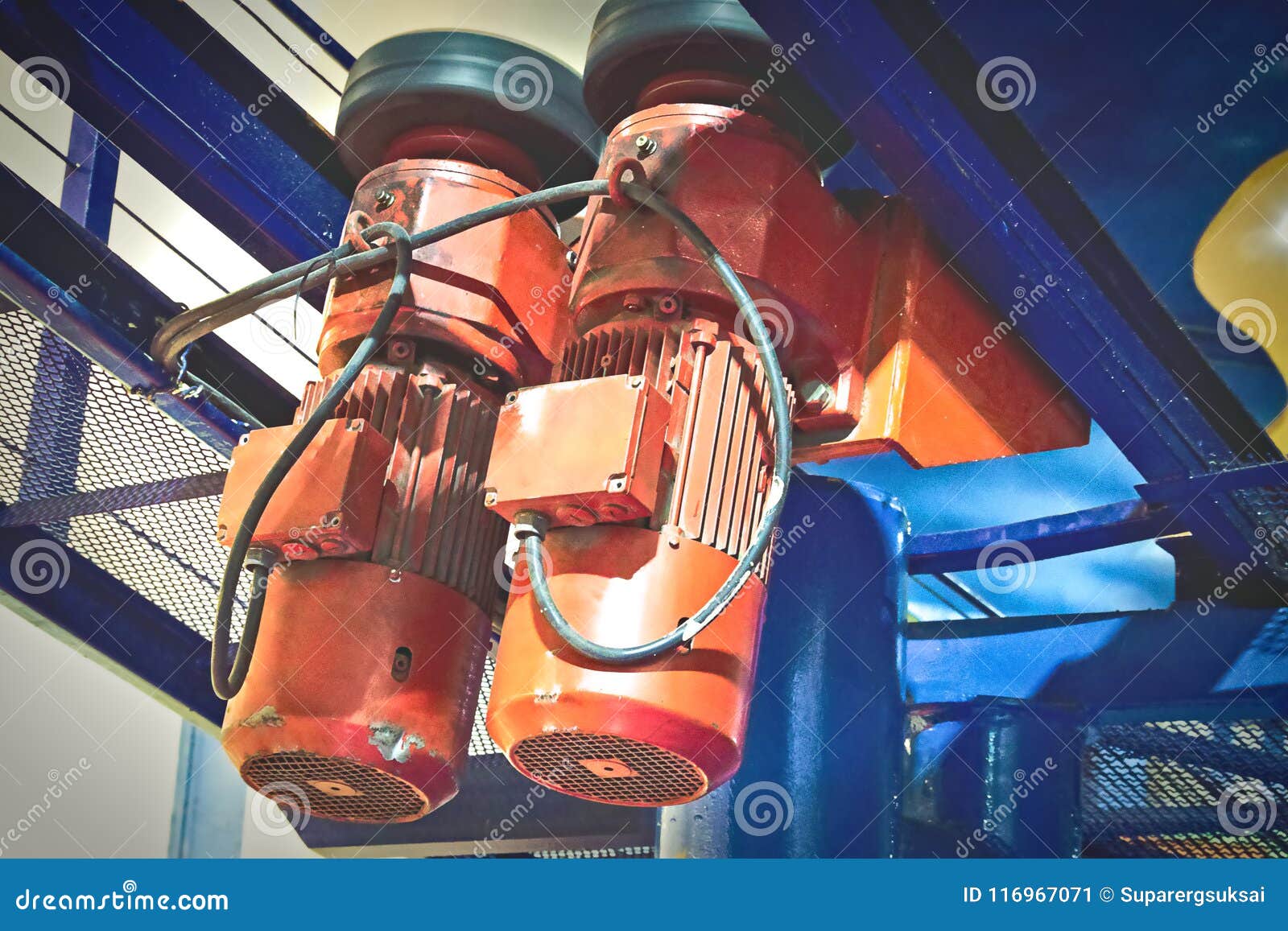 Motorized Drive Unit of Roller Coaster at Amusement Park Stock Image ...