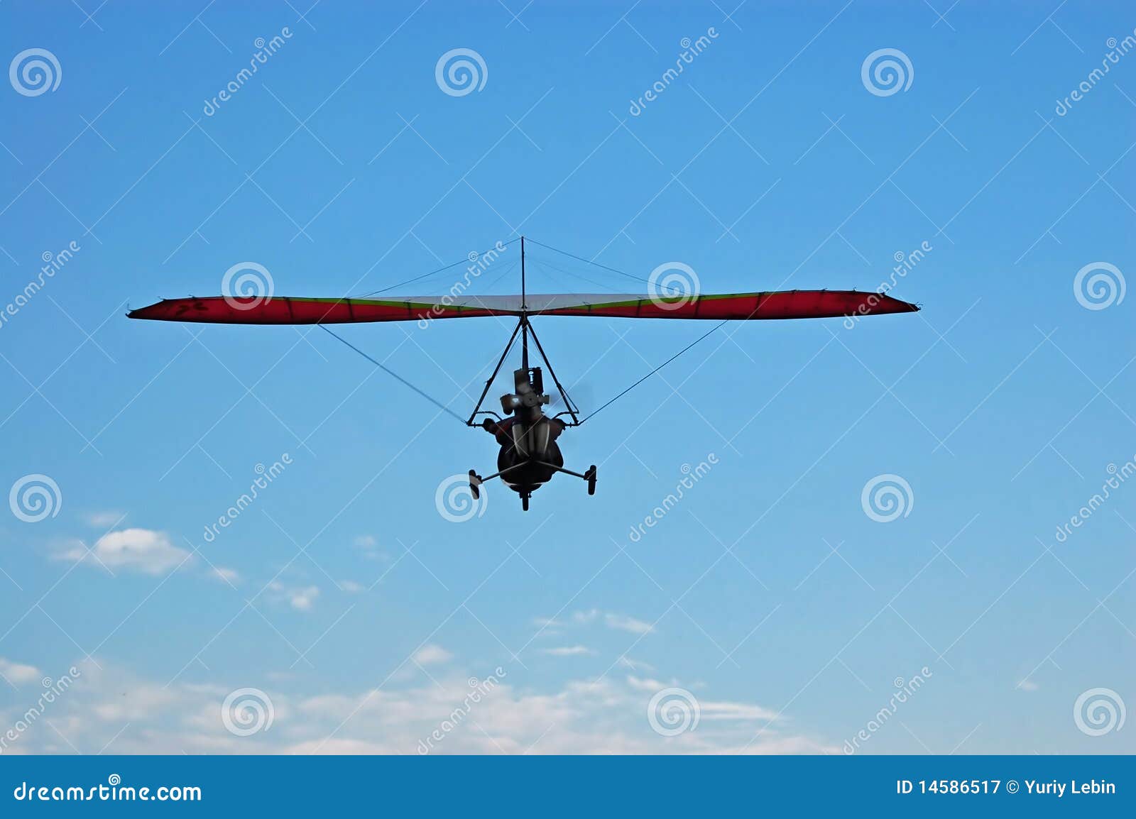 Motorized Glider in a Blue Sky Stock Image - Image of motorized, aero ...