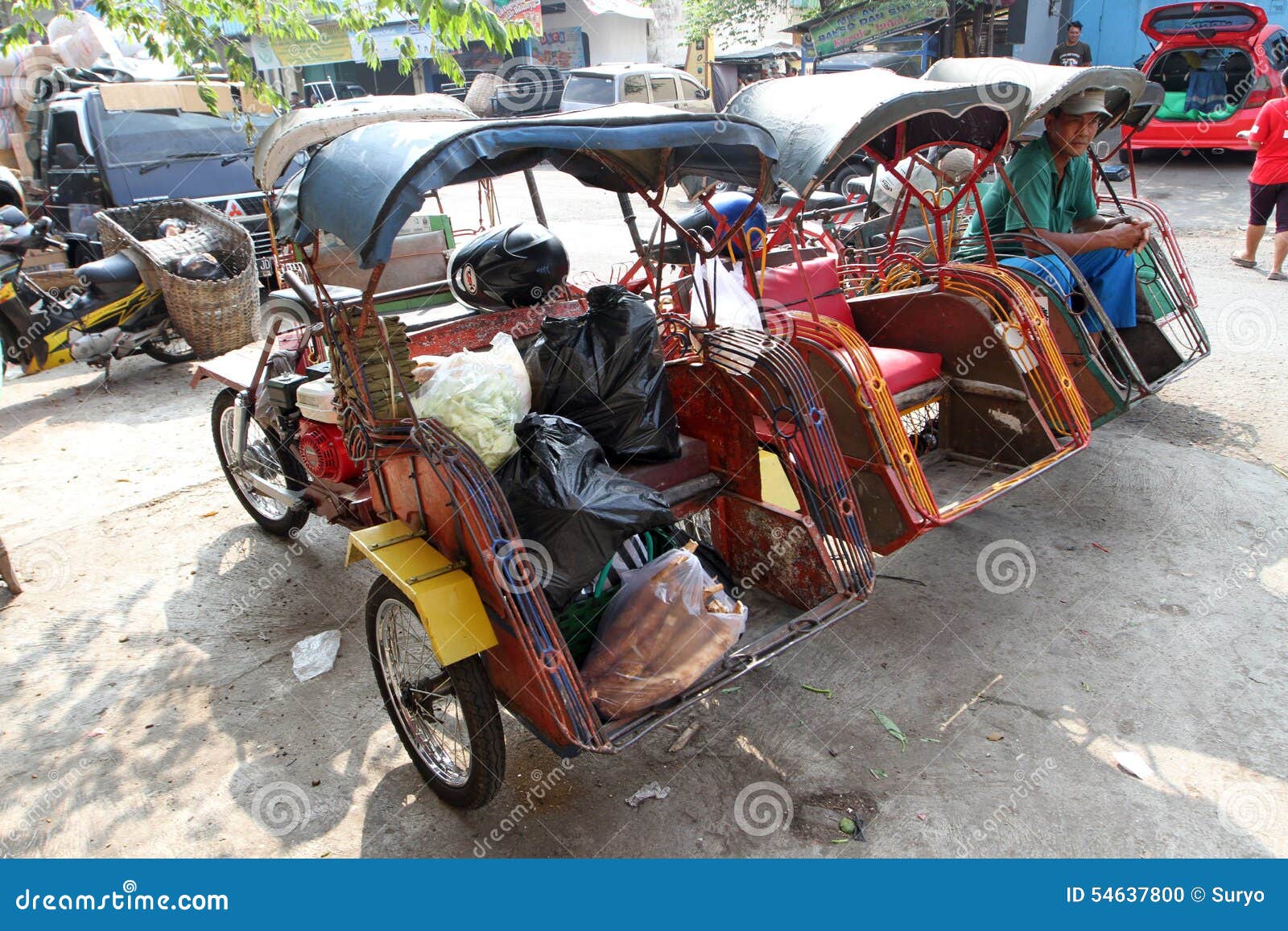 Motorized ricksaw editorial image. Image of sragen, motorcycle - 54637800
