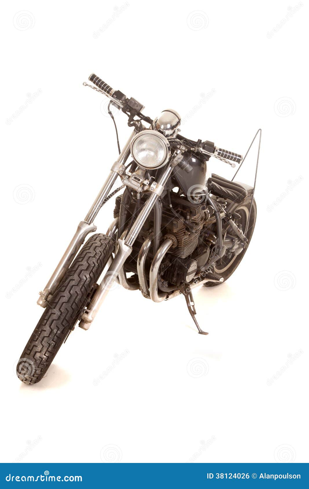 Motorrad Auf Weißem Hintergrund Stockfoto - Bild von lenkstangen ...