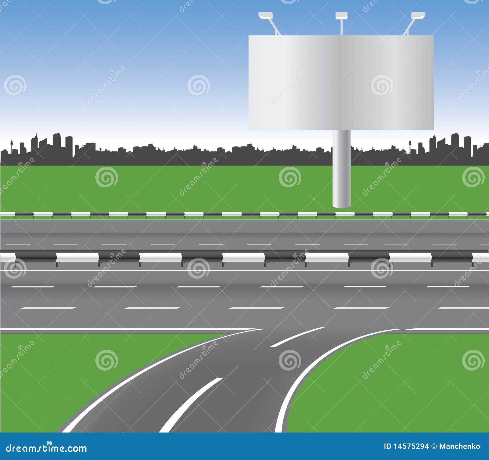 Motorway stock vector. Illustration of road, highway - 14575294