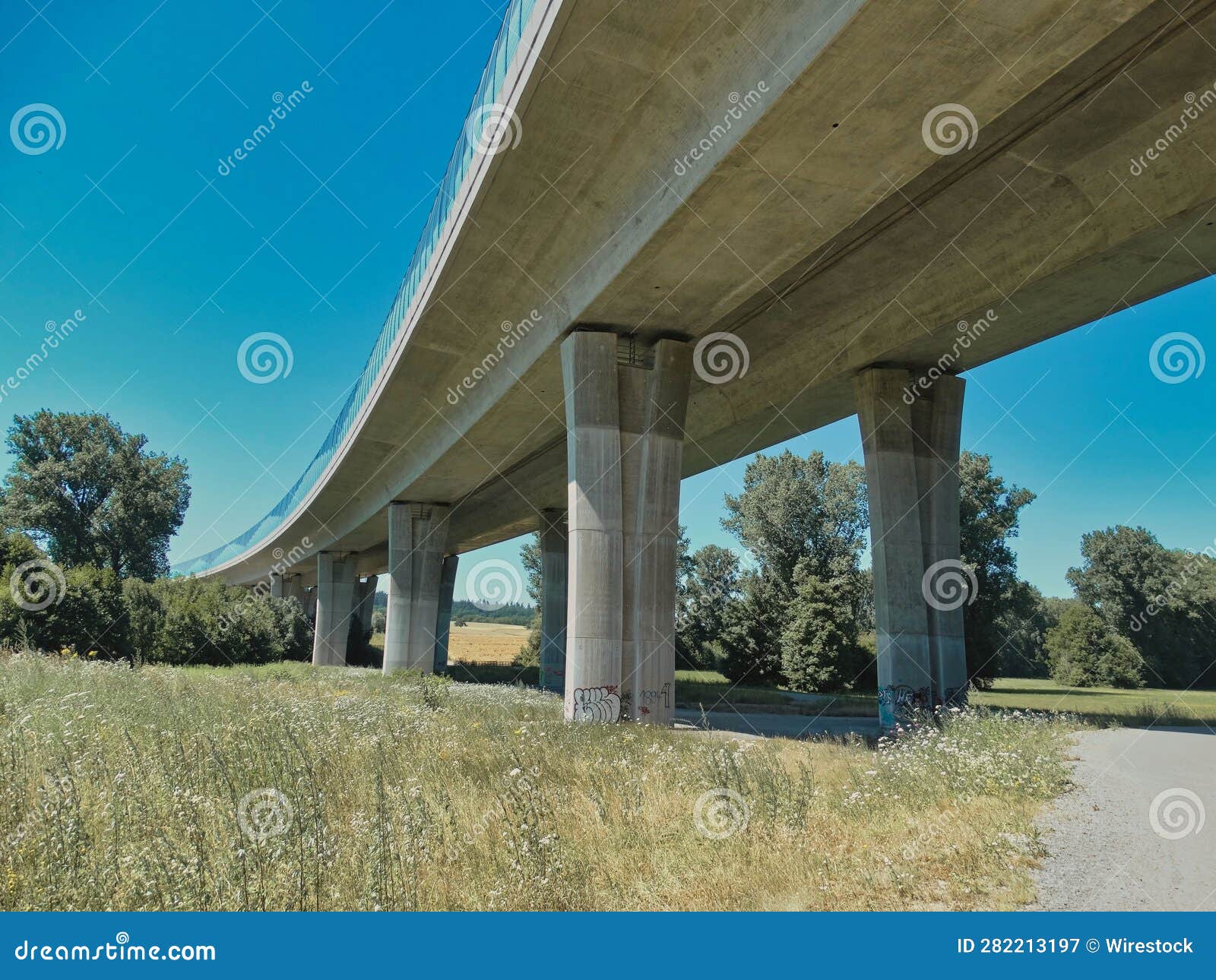 Motorway Bridge on a Section of the A8 in Germany from Below with Its ...