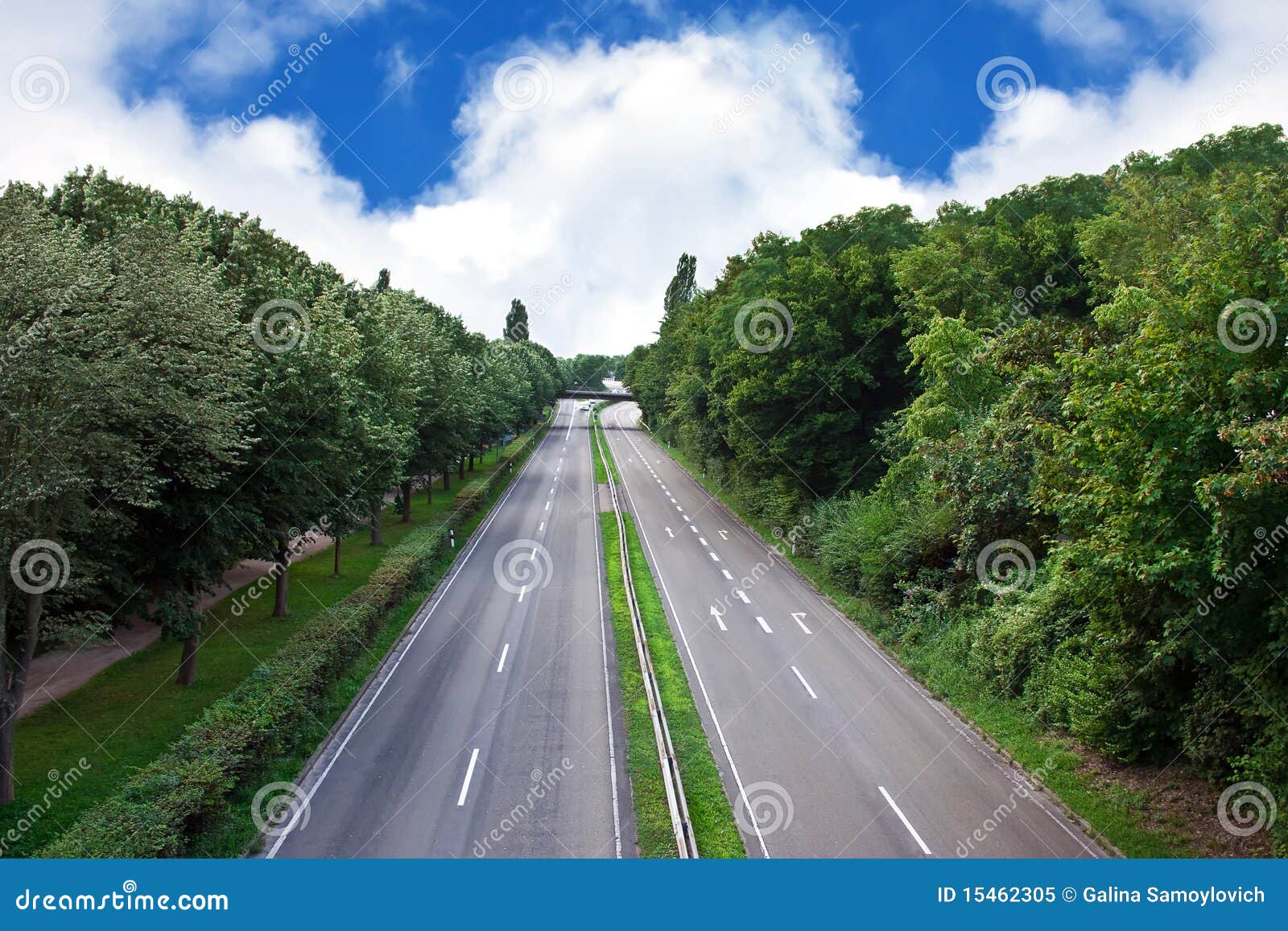 Motorway in the city. stock image. Image of road, hedge - 15462305