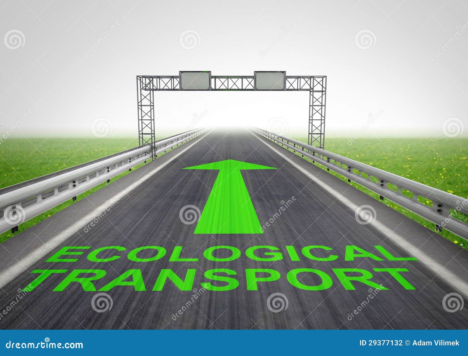 Motorway only for Ecological Transport with Sky Stock Illustration ...
