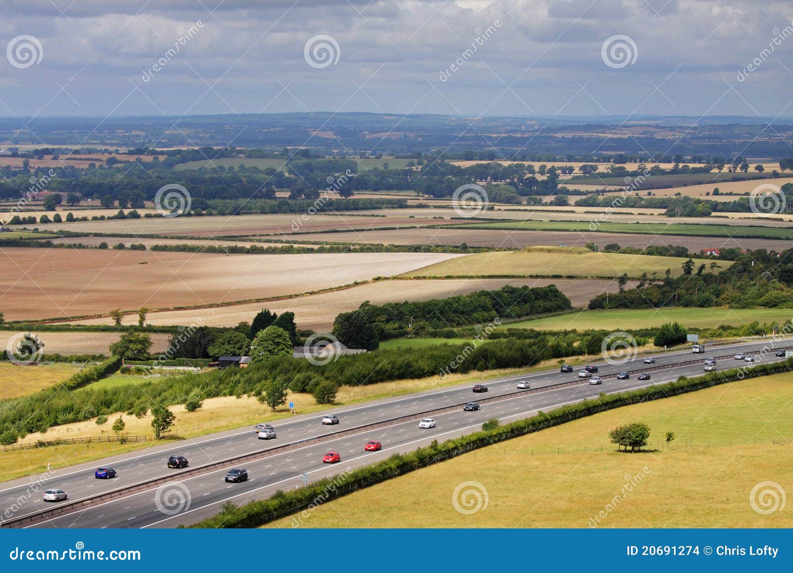 Motorway in an English Landscape Stock Photo - Image of horizons, road ...