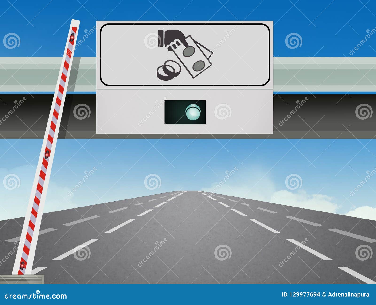 Motorway exit stock illustration. Illustration of trip - 129977694