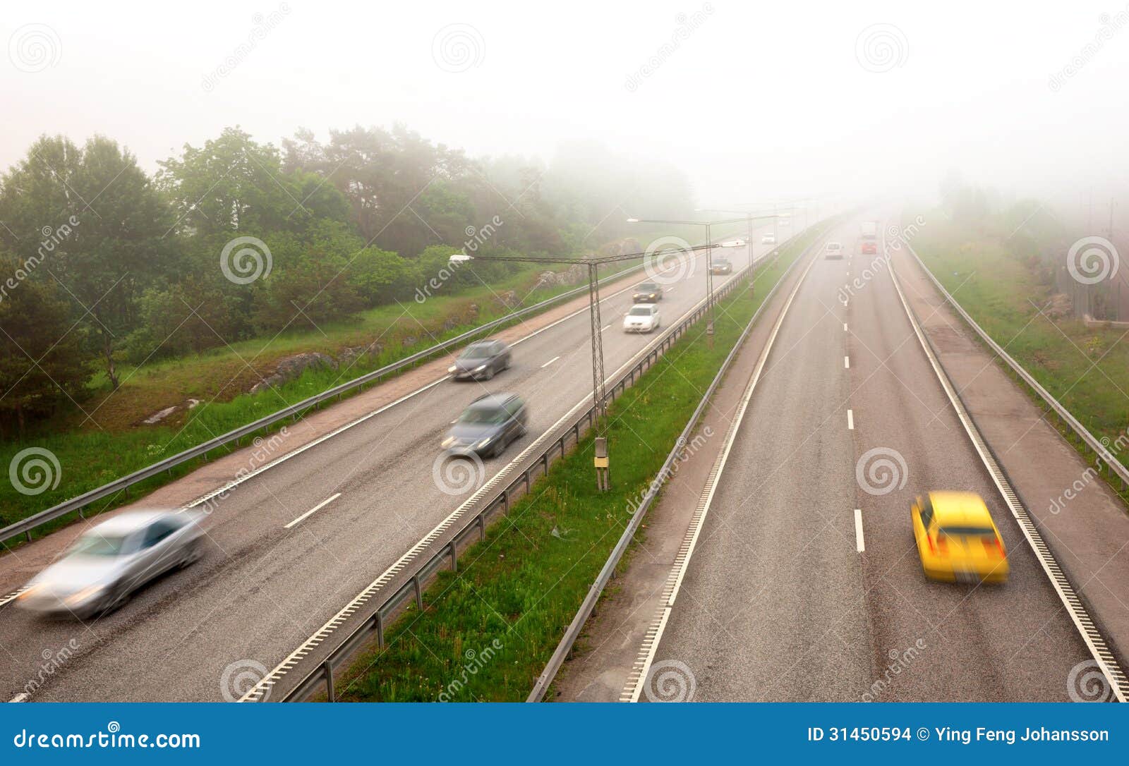 Motorway in fog stock photo. Image of foggy, mist, road - 31450594