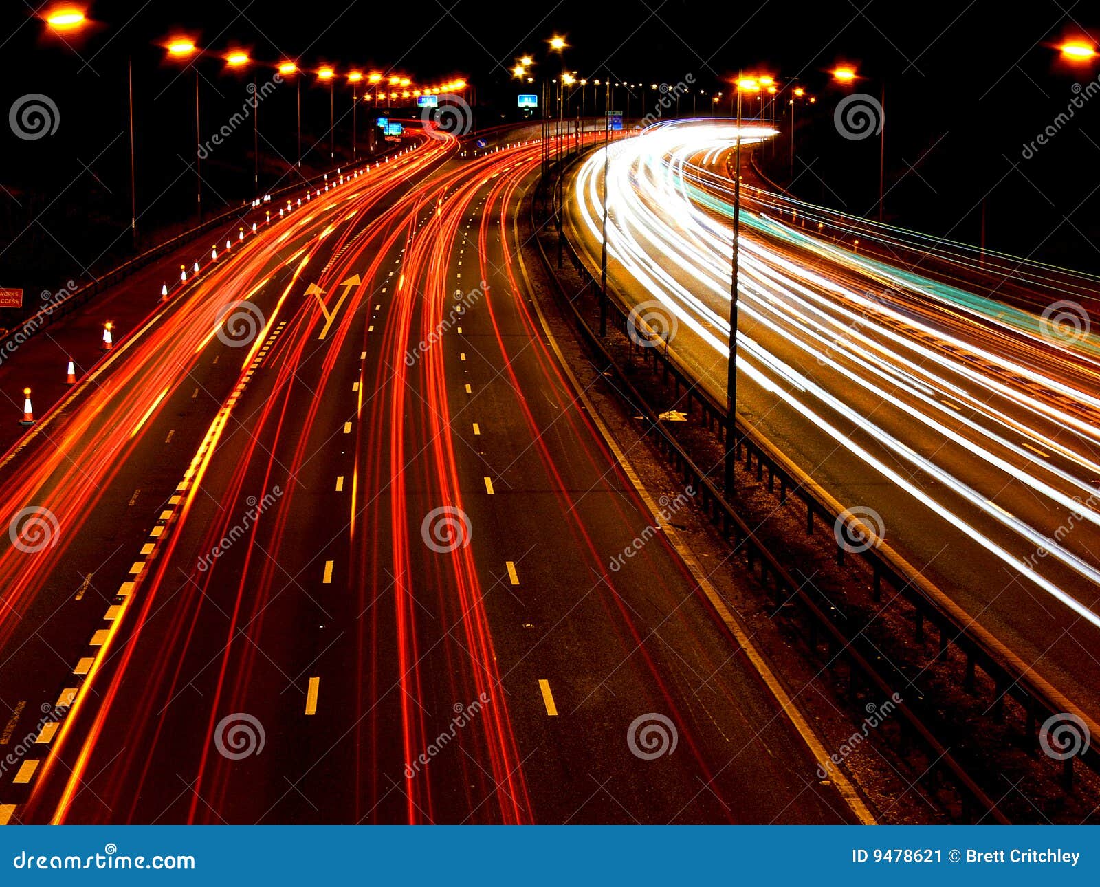 Motorway / highway night stock image. Image of transport - 9478621