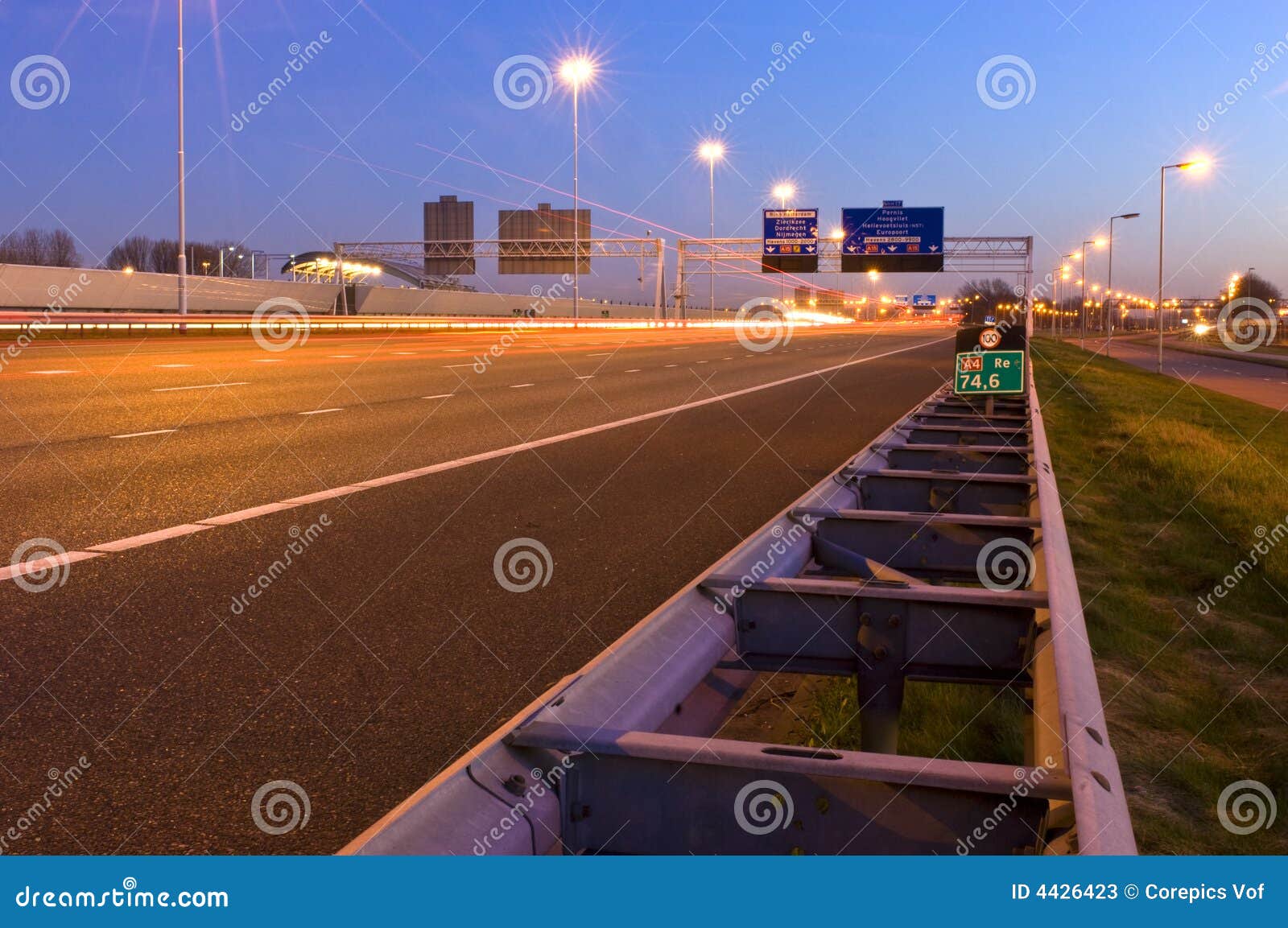 Motorway Information System Stock Image - Image of curve, freeway: 4426423