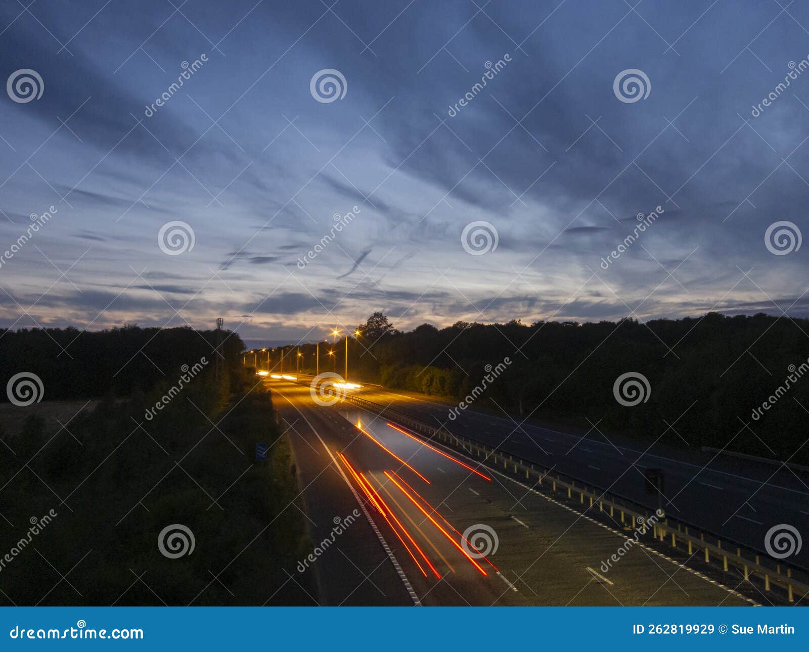 Motorway Light Trails stock image. Image of pollution - 262819929