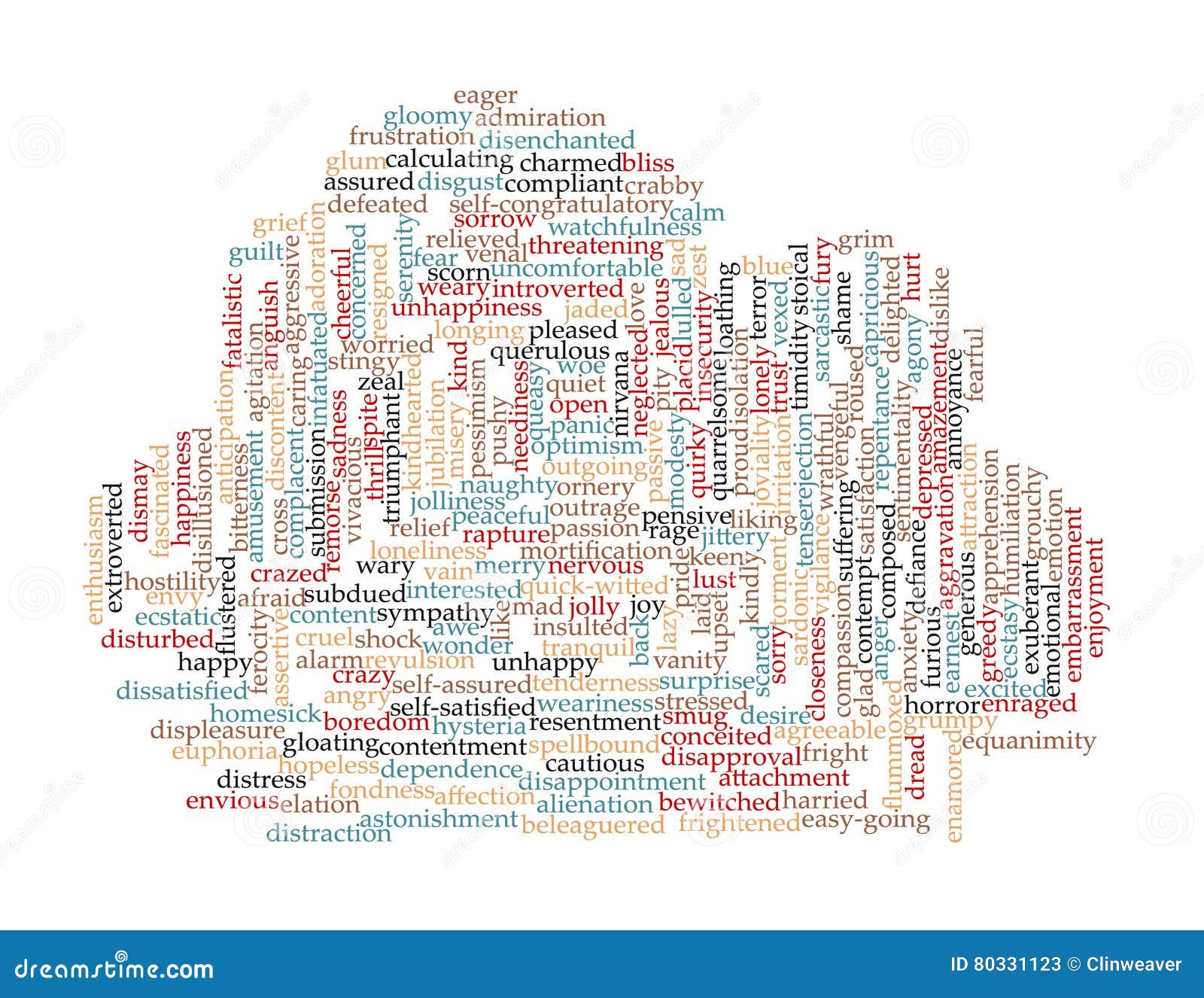 Mots De Sentiment Et D'émotions Illustration Stock - Illustration du ...