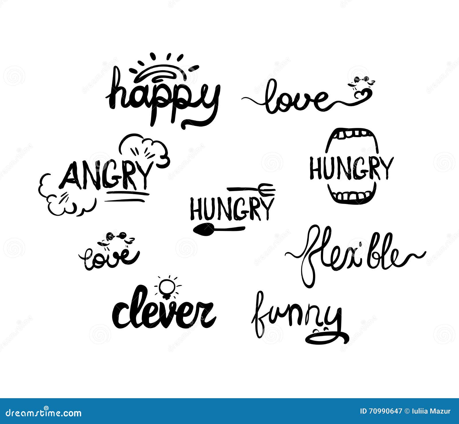 Mots De Style, Expressions, Lettrage Manuscrit Illustration de Vecteur ...