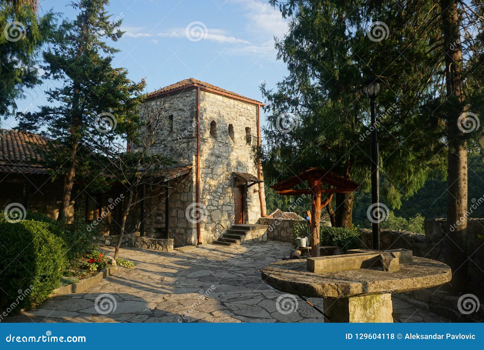 Motsameta Monastery Courtyard Main View Stock Photo - Image of building ...