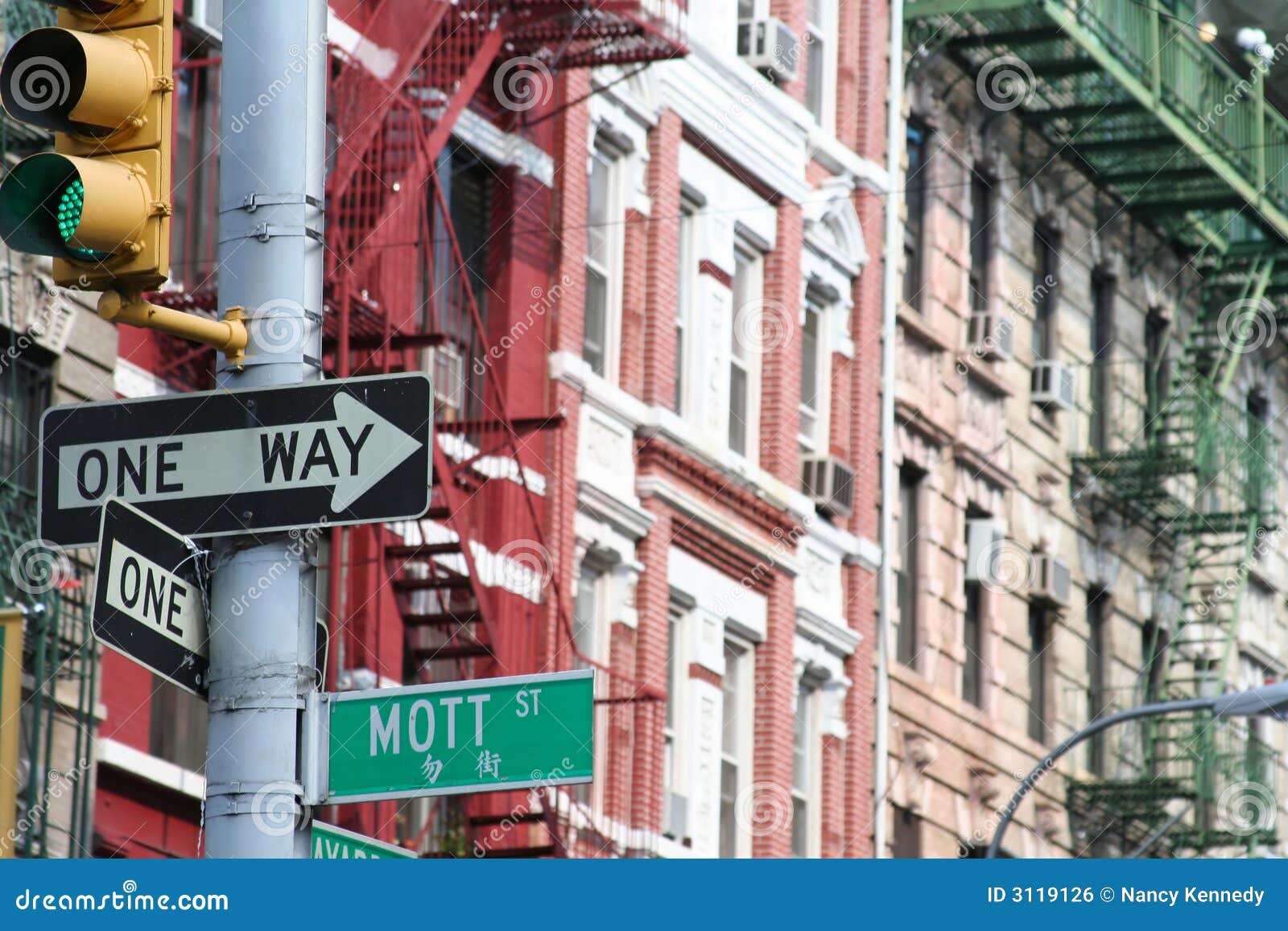 Mott Street, Manhattan stock photo. Image of fire, building - 3119126