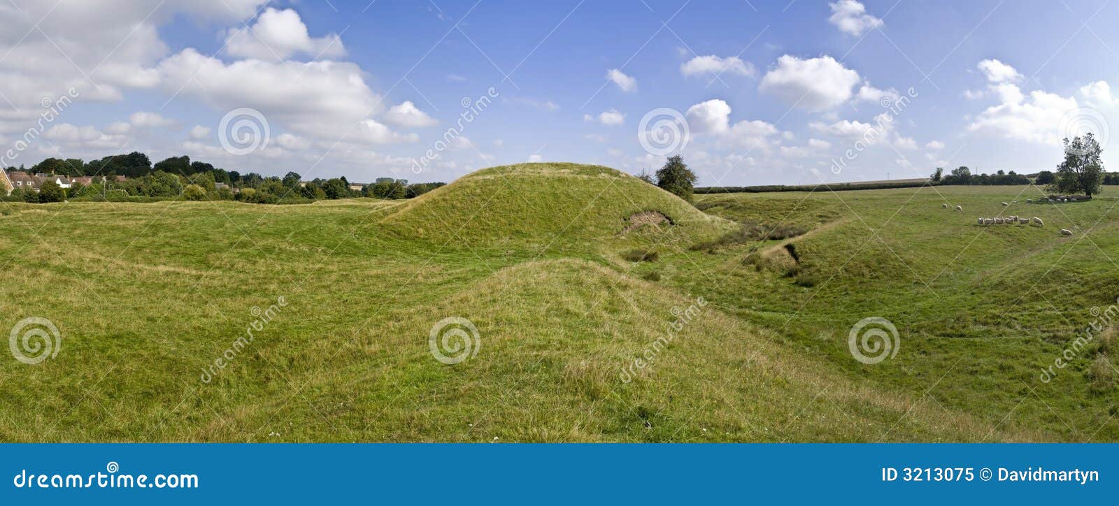 Motte and bailey castle stock image. Image of clouds, counties - 3213075