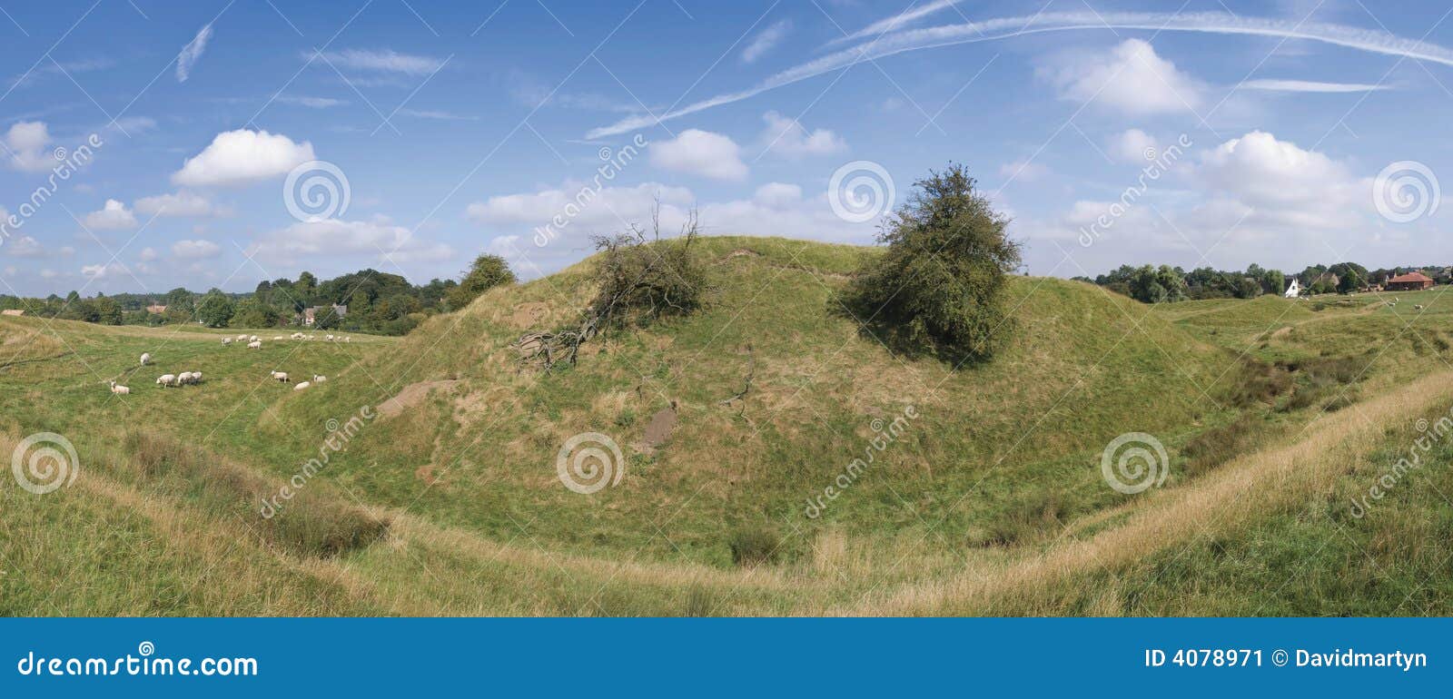 Motte and bailey castle stock image. Image of historic - 4078971