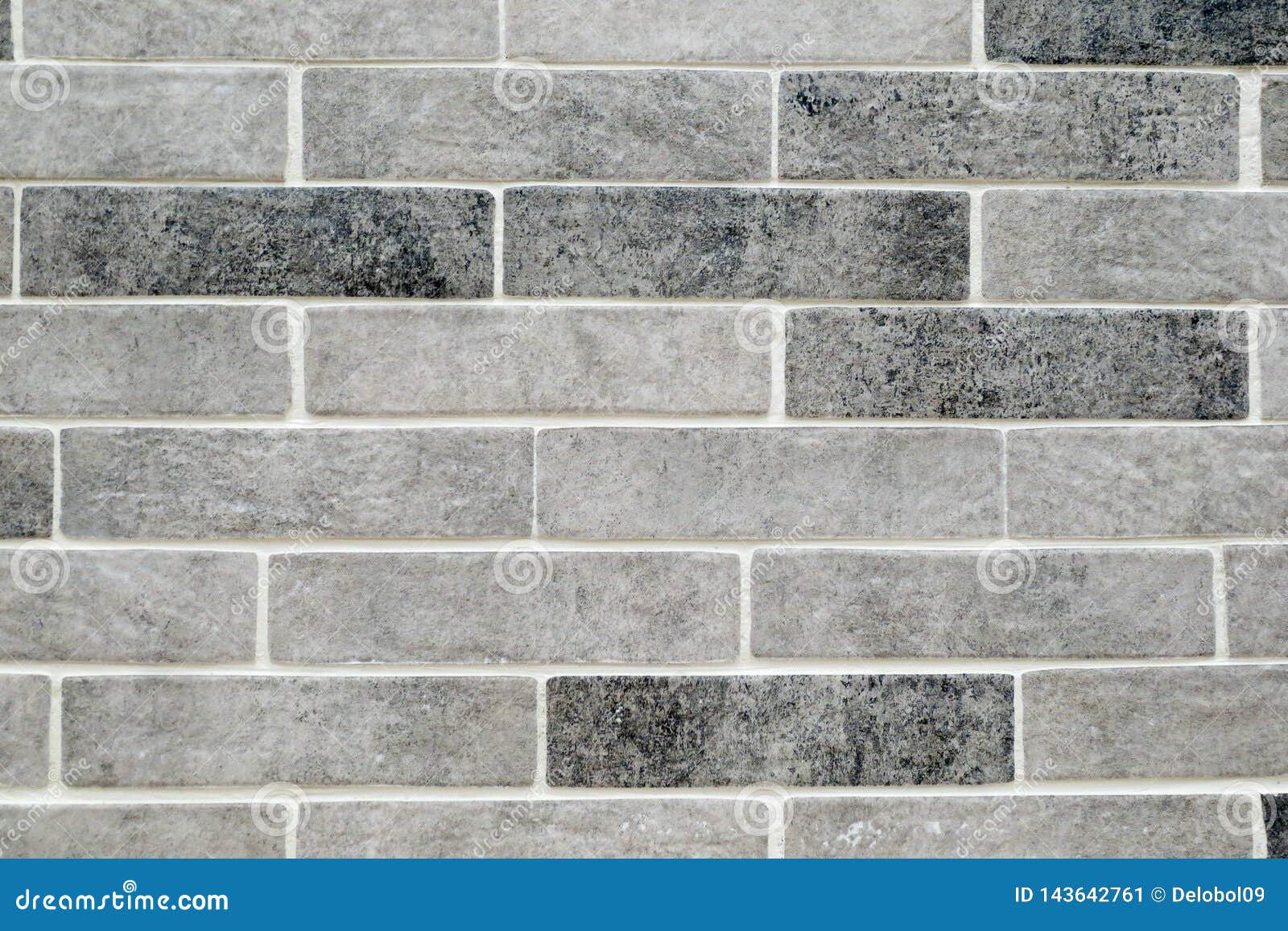 Mottled Grey Brick Tiles with White Grouting Stock Image - Image of ...