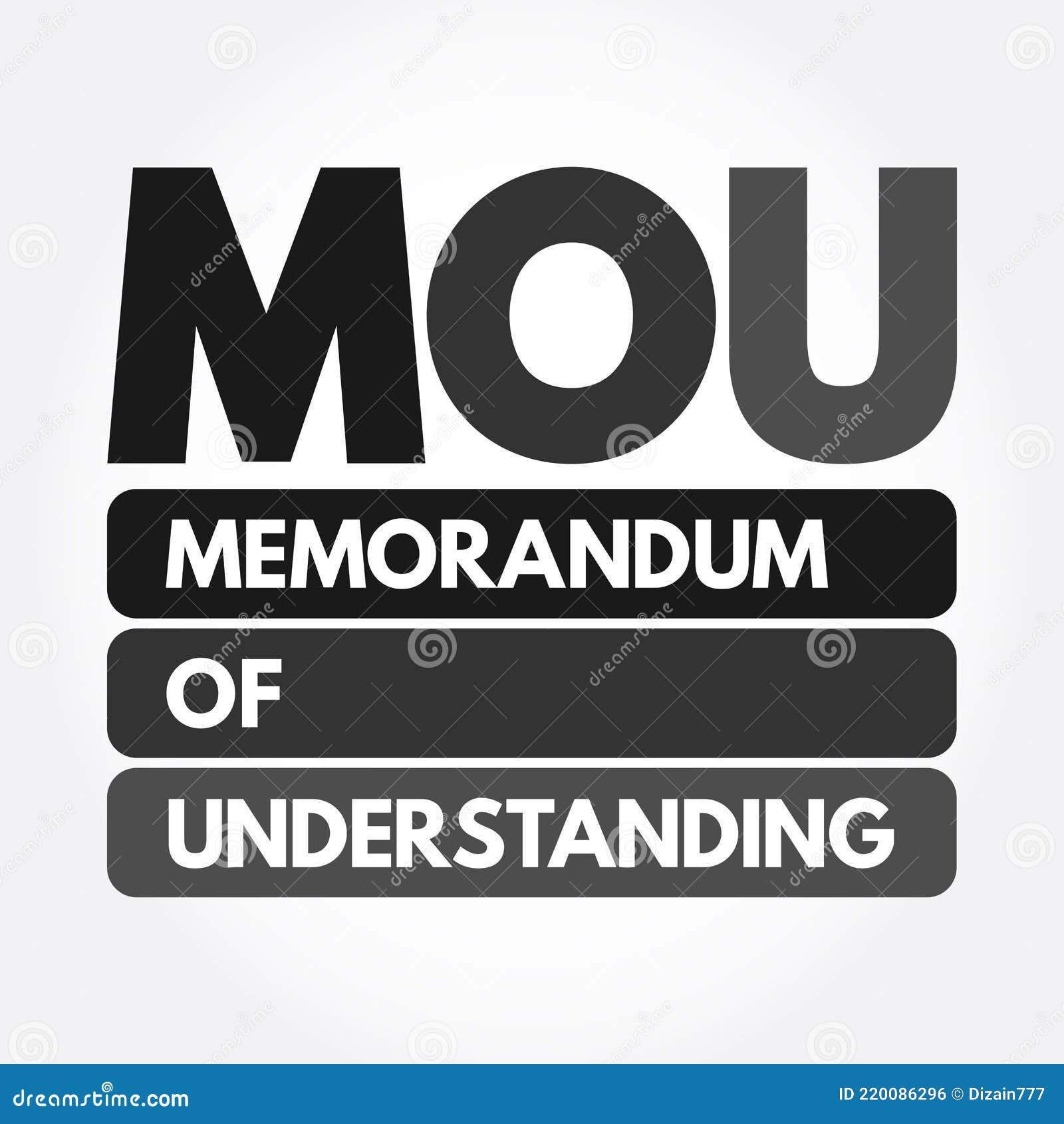 MOU - Memorandum Of Understanding Acronym, Business Concept Background ...