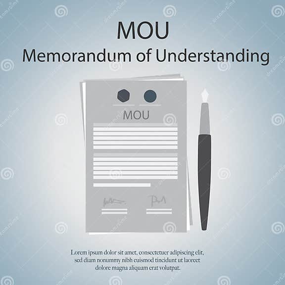 MOU Memorandum of Understanding. Stock Vector - Illustration of cartoon ...