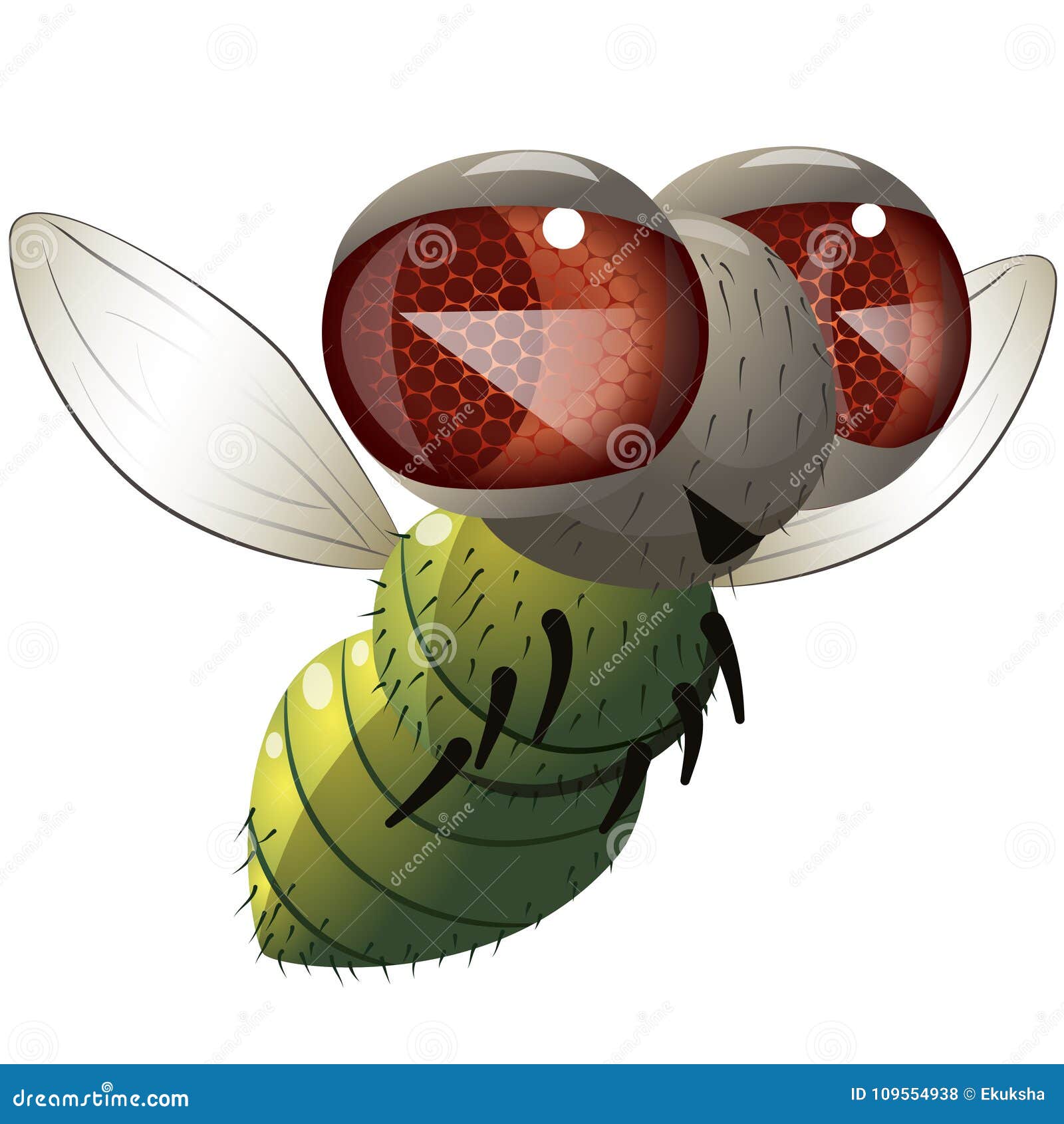 Mouche comique illustration de vecteur. Illustration du tête - 109554938