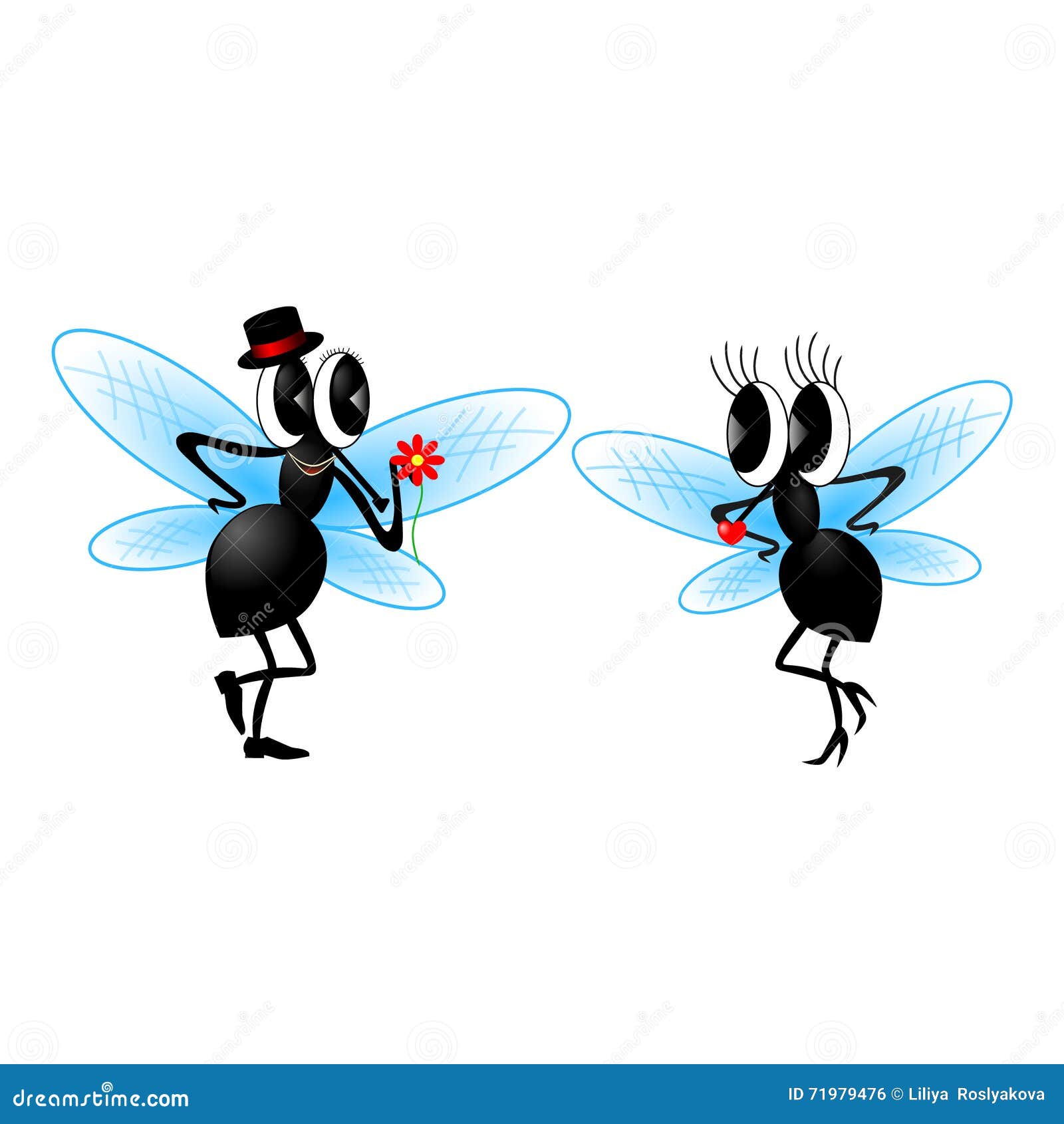 Mouche Deux Drôle Illustration De Vecteur Illustration de Vecteur ...