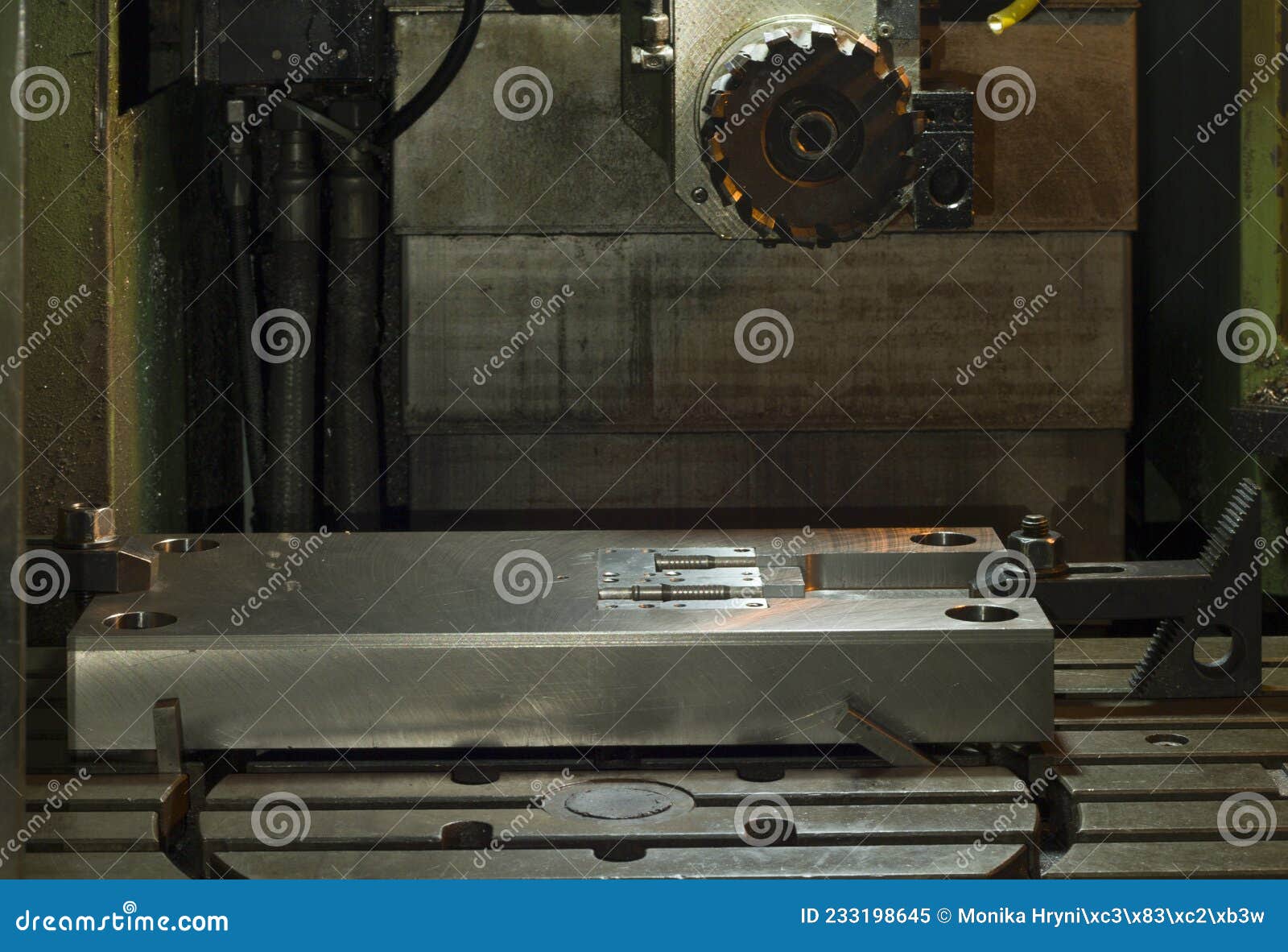 Mould on the Milling Machine Table - Frontal View Stock Image - Image ...