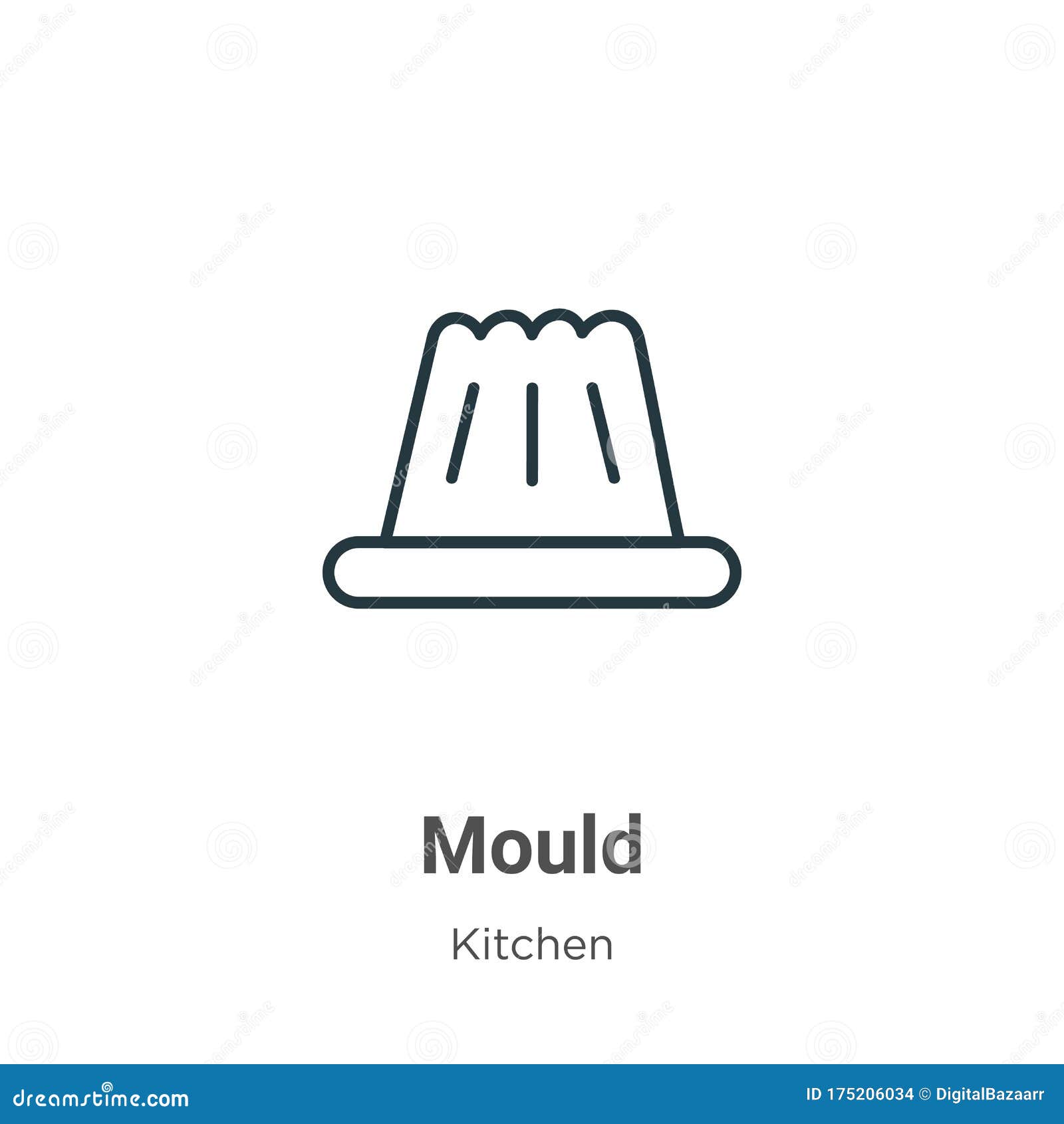 Mould Outline Vector Icon. Thin Line Black Mould Icon, Flat Vector Simple Element Illustration ...