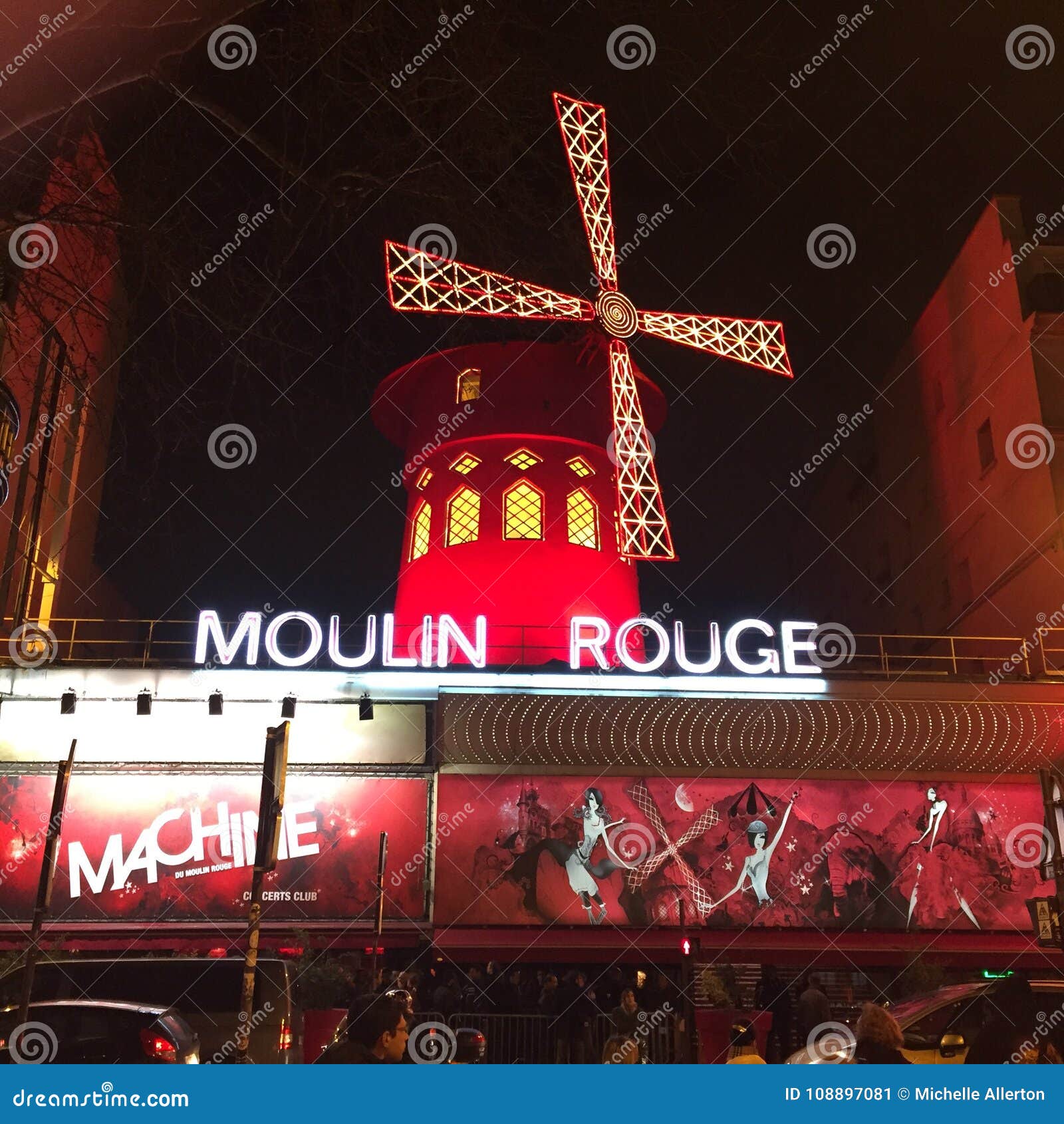 Moulin Rouge editorial photo. Image of rouge, lights - 108897081