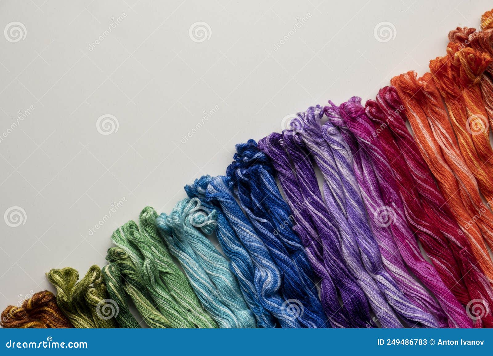 Mouline Threads. Colorful Cotton Craft Threads on White Background ...
