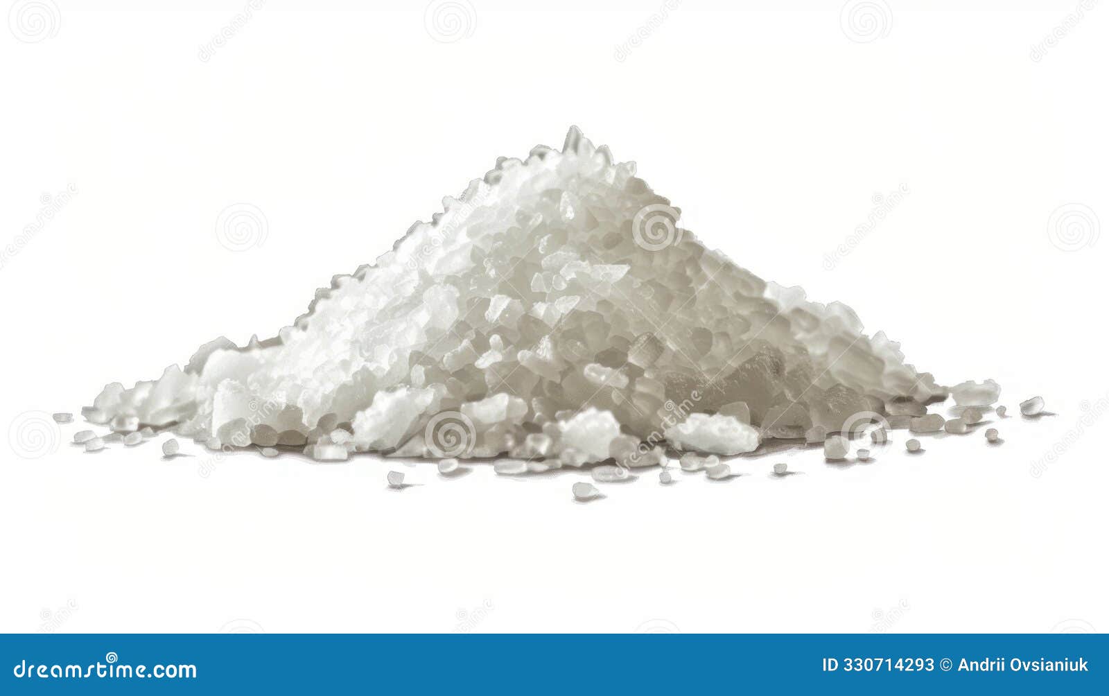 A Mound of Coarse Salt on a White Background, Highlighting Its Texture ...