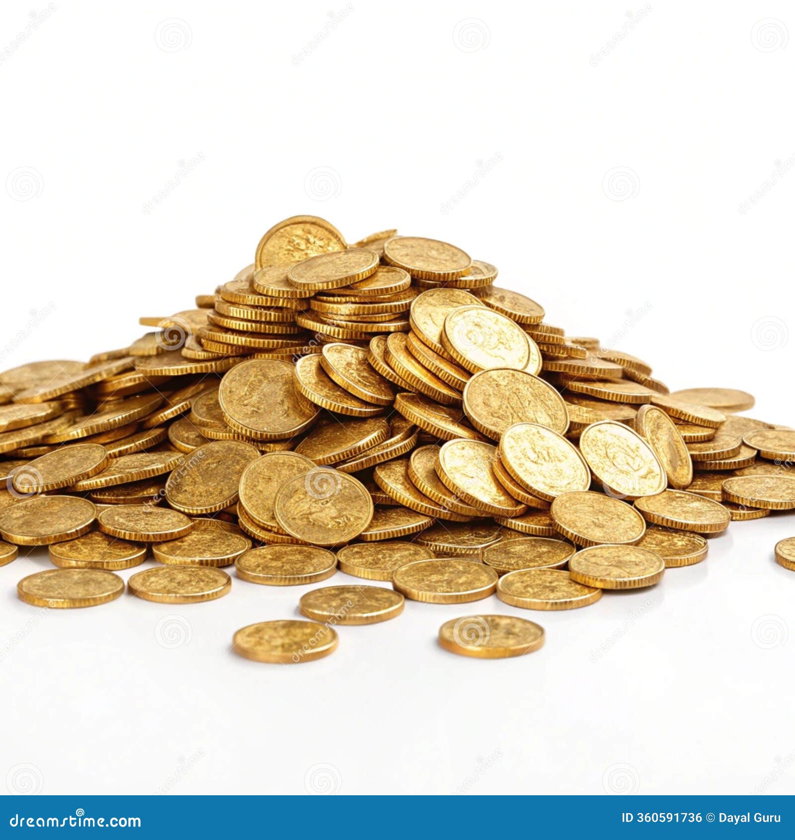 Mound of Gilded Currency Isolated on Transparent Background Stock ...