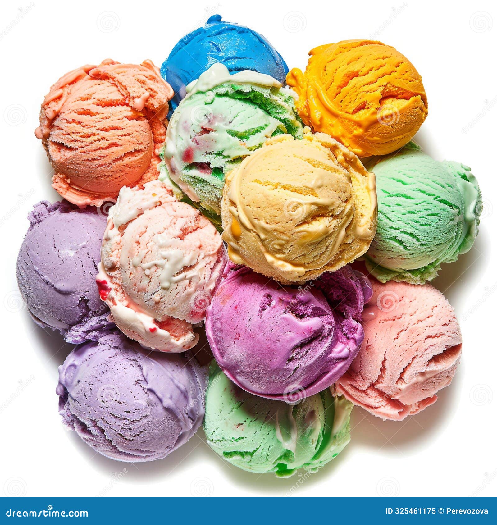 Mound of Multicolours Scoops with Different Flavours Ice Cream or ...