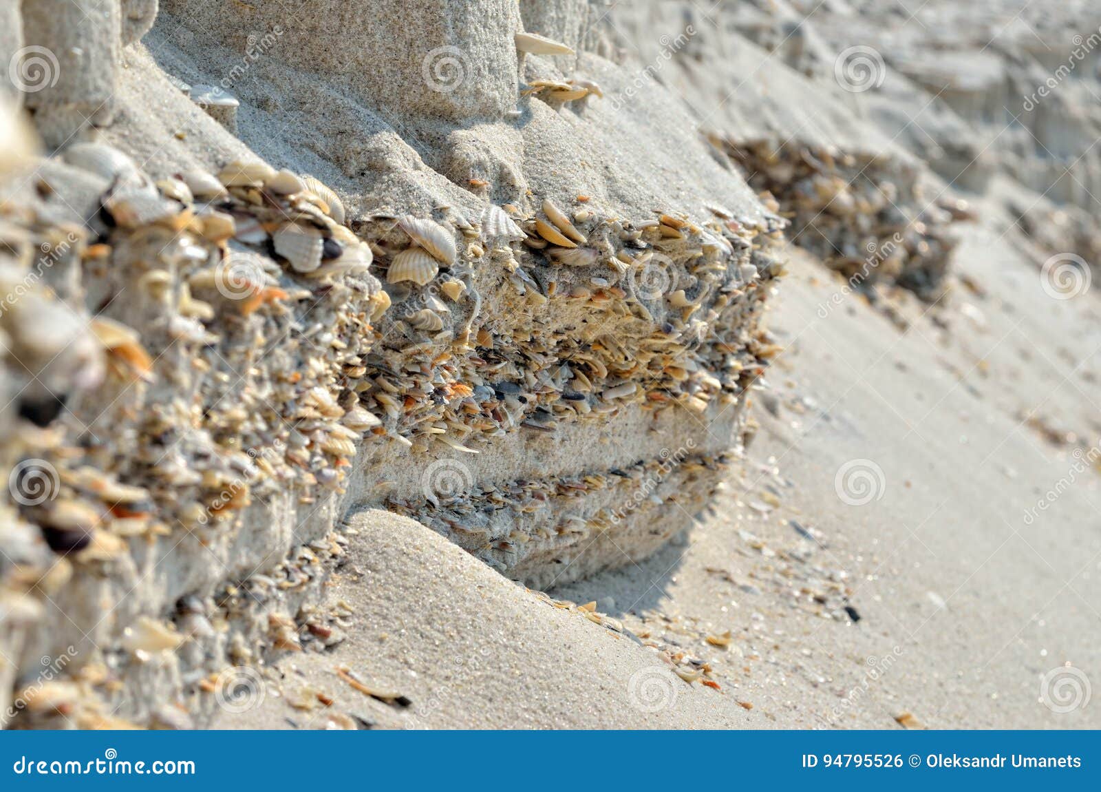 Mound of Shells, Stones and Sand on the Seashore Stock Photo - Image of ...