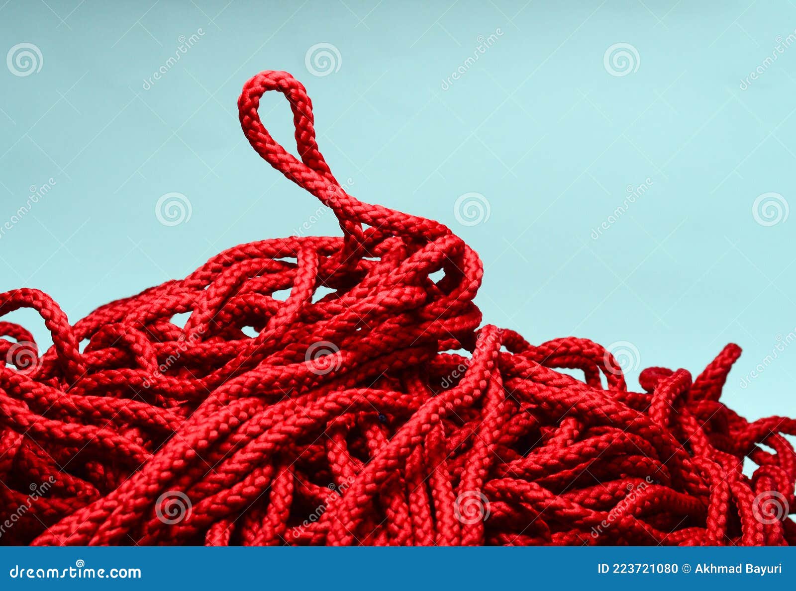 Mound of tangled red rope stock photo. Image of hemp - 223721080