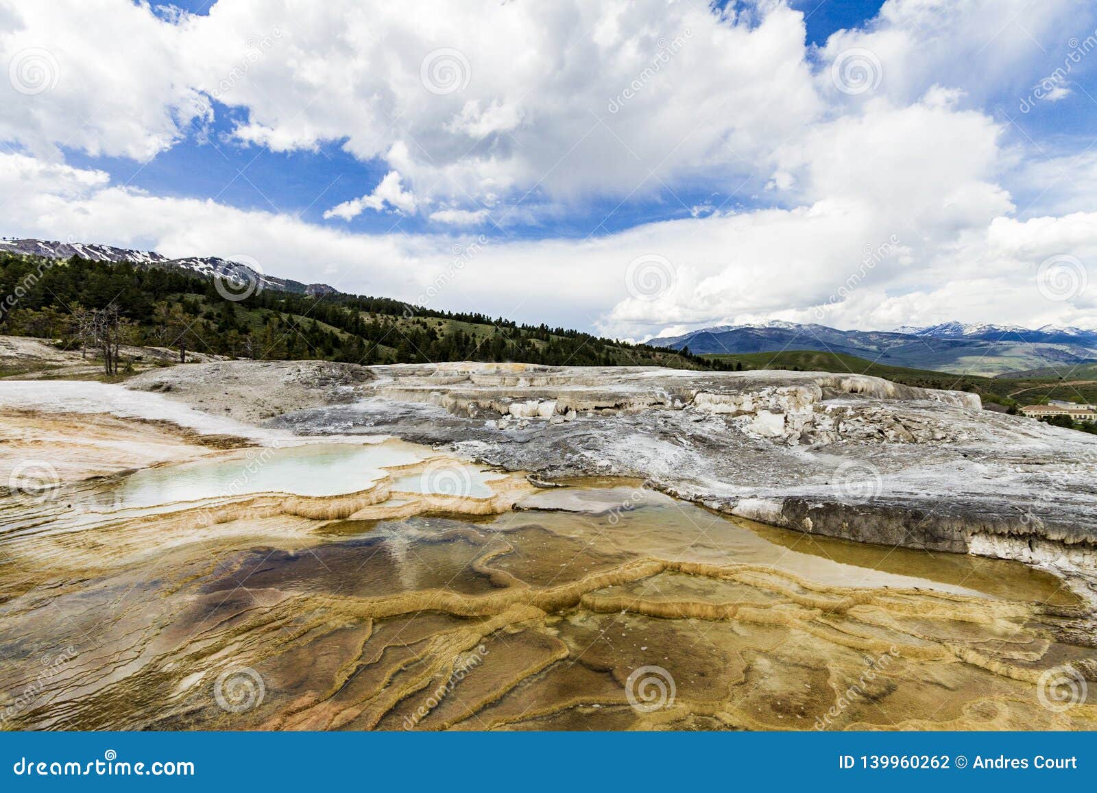 Mound terrace hot springs stock photo. Image of lime - 139960262