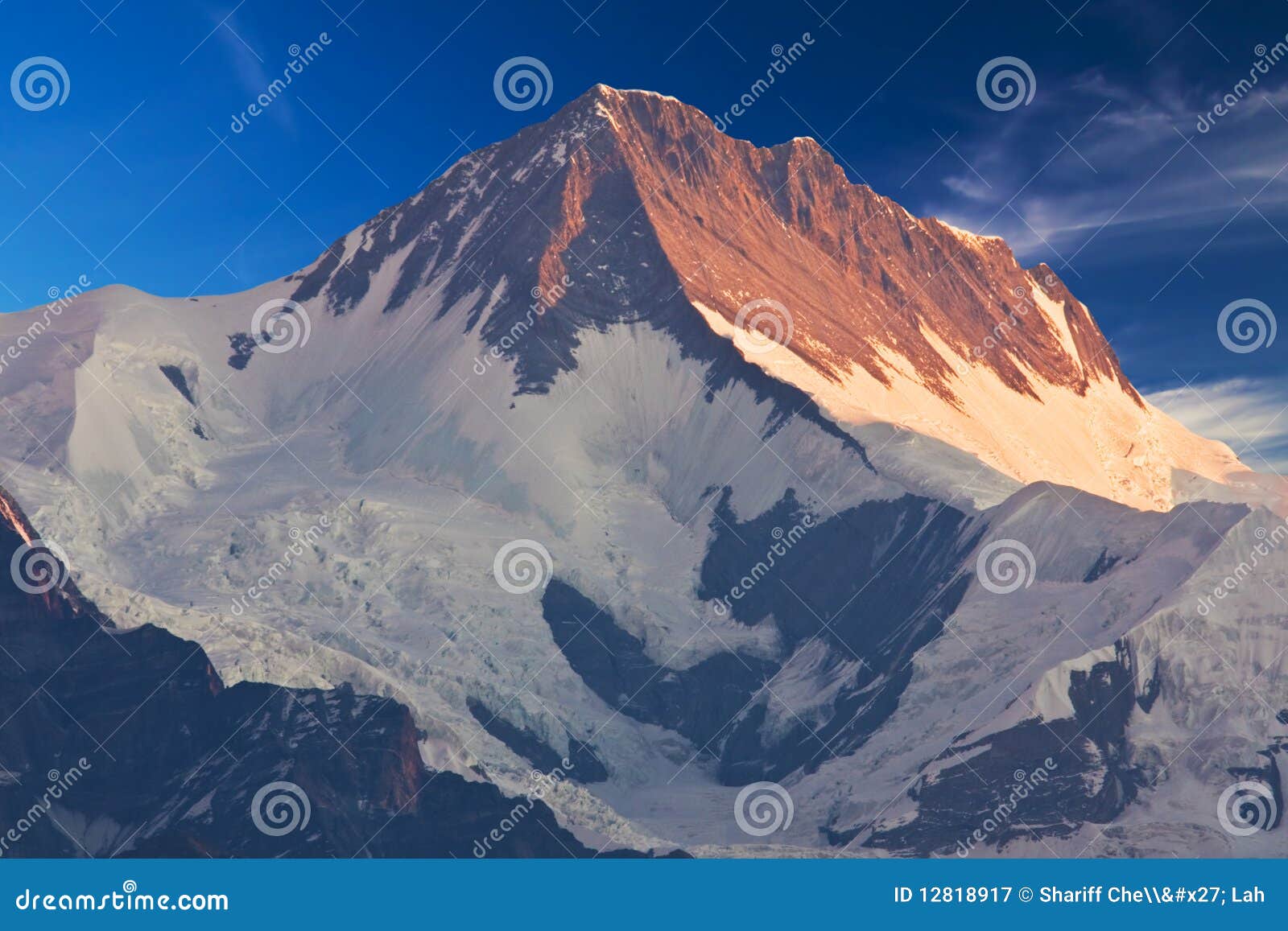 Mount Annapurna II at Dawn, Nepal Stock Image - Image of nature ...