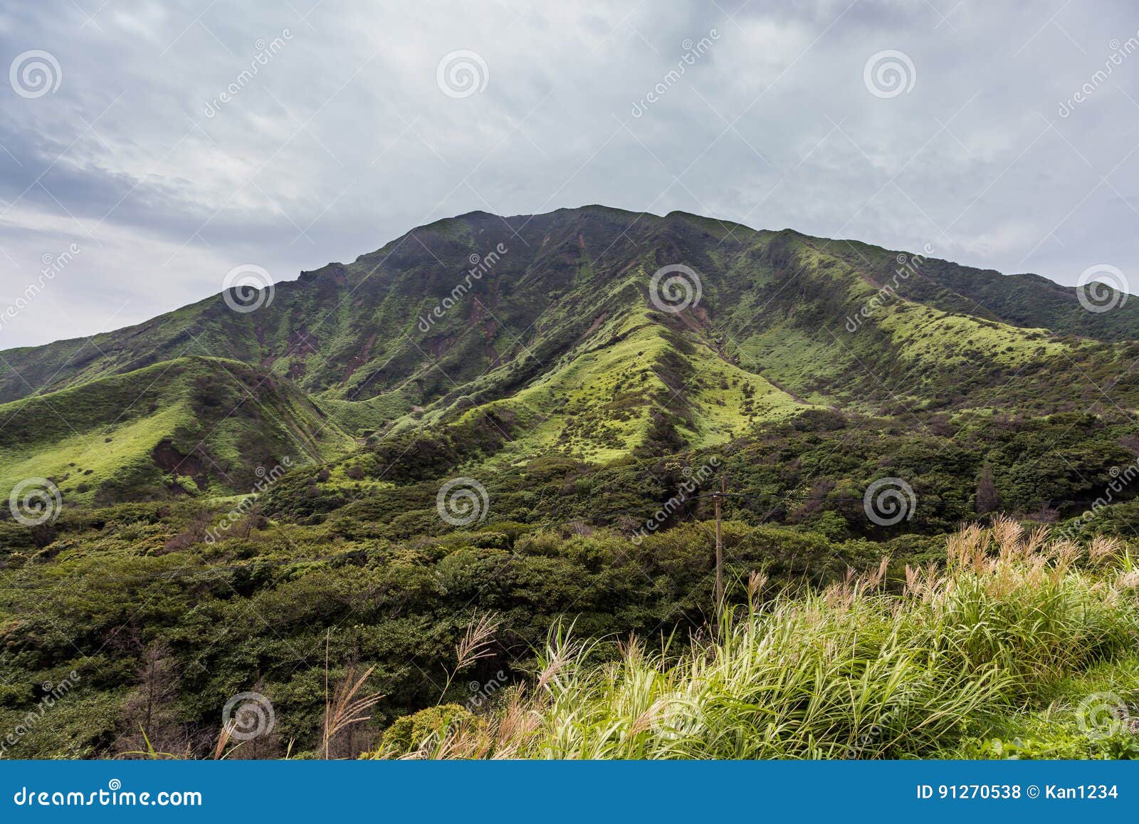 Mount Aso Landscape Which is Active Volcano in Kumamoto, Japan Stock ...