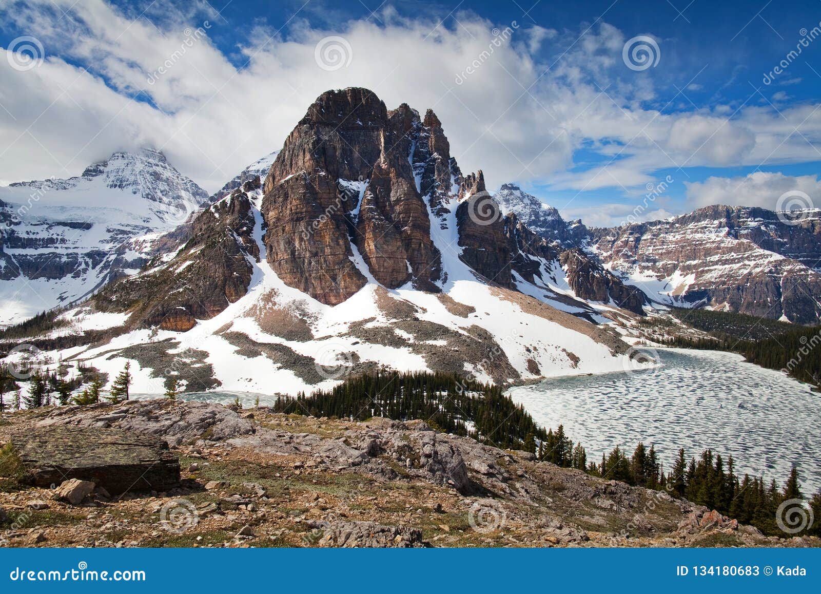 Mount Assiniboine stock image. Image of land, mountains - 134180683