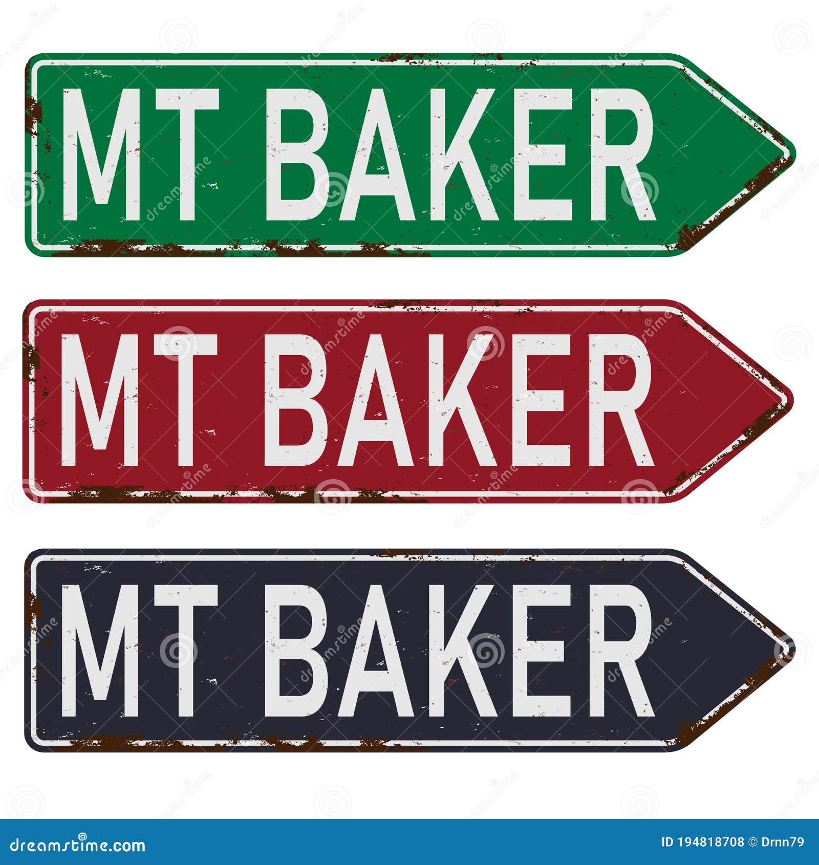 Mount Baker Road Sign on a White Background Stock Vector - Illustration ...