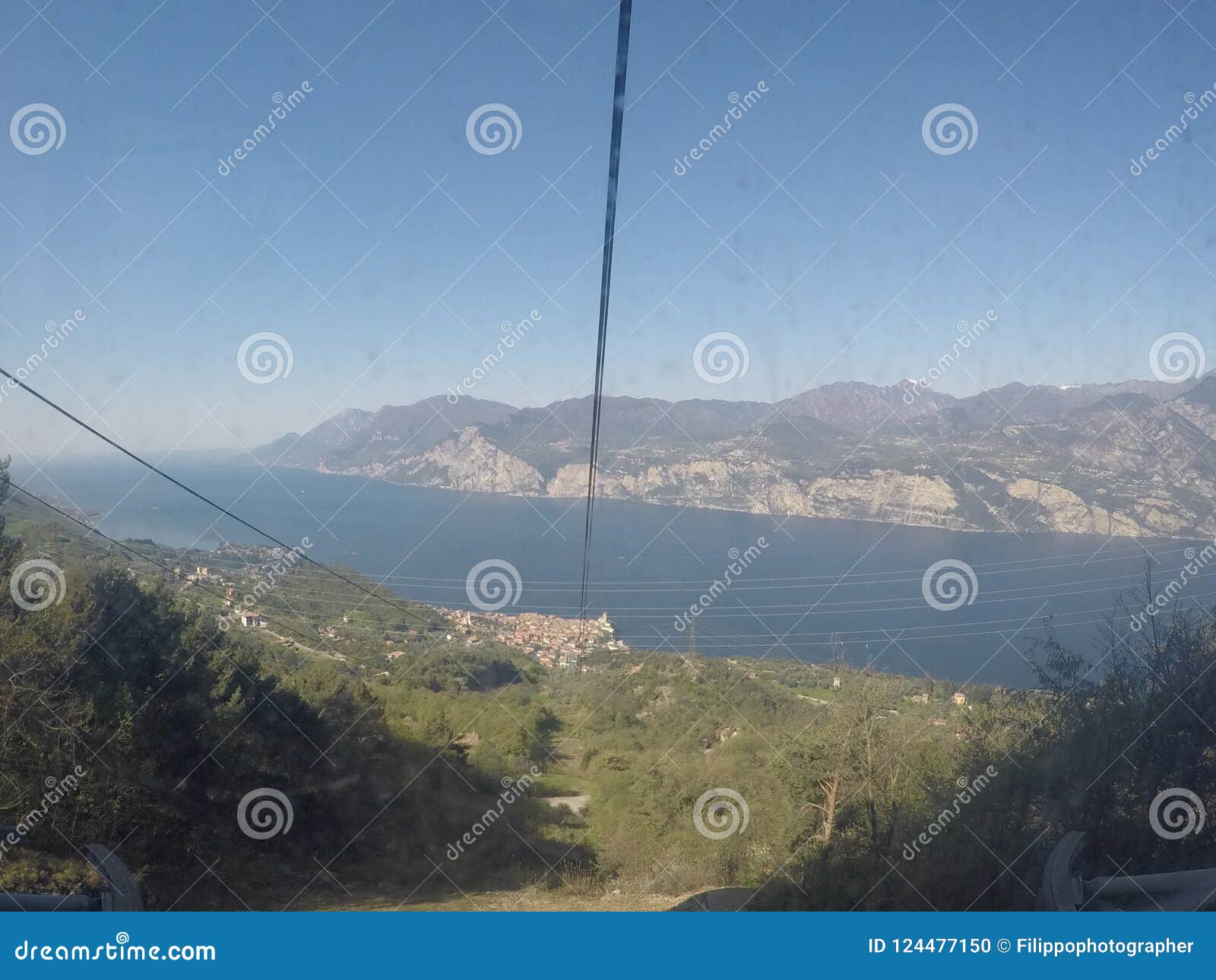 Mount Baldo cableway stock photo. Image of lake, malcesine - 124477150