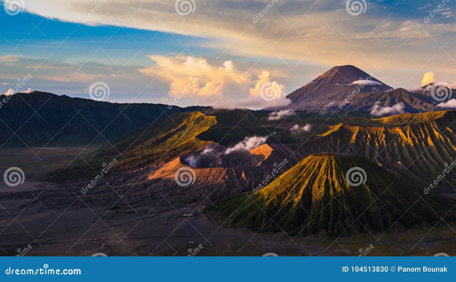 Mount Batok Volcano in Bromo Tengger Semeru National Park Stock Photo ...