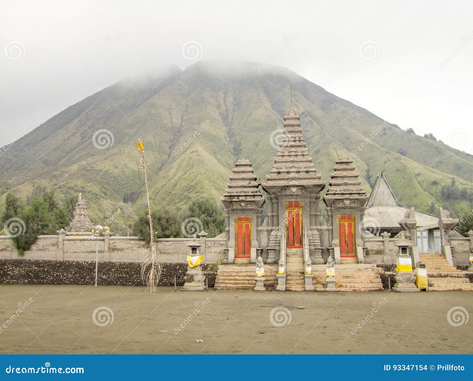 Mount Bromo in Java stock photo. Image of temple, mountain - 93347154