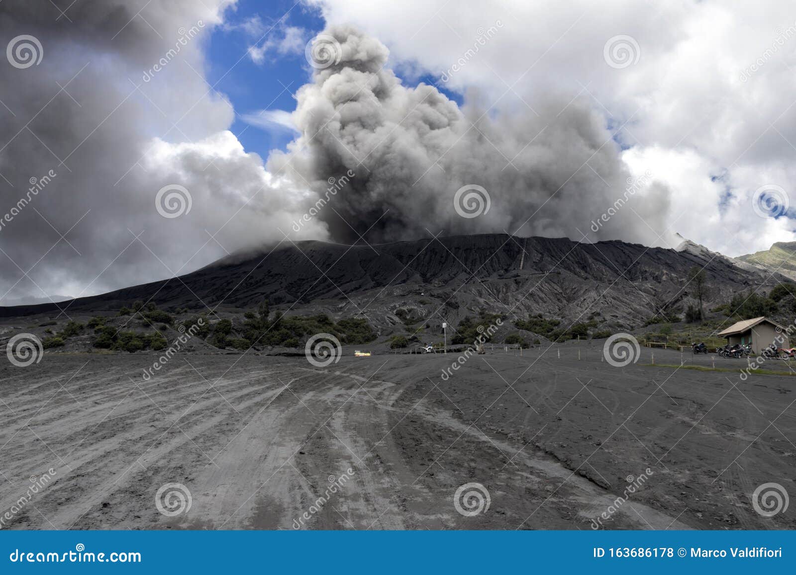 Mount Bromo Volcano Eruption Stock Photo - Image of active, smoke ...