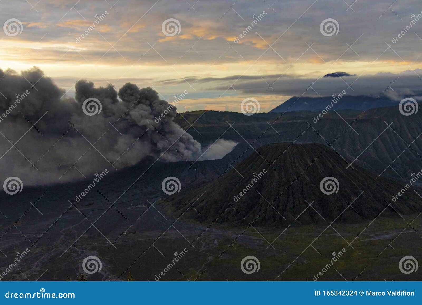 Mount Bromo Volcano Eruption Stock Photo - Image of indonesia, volcano ...