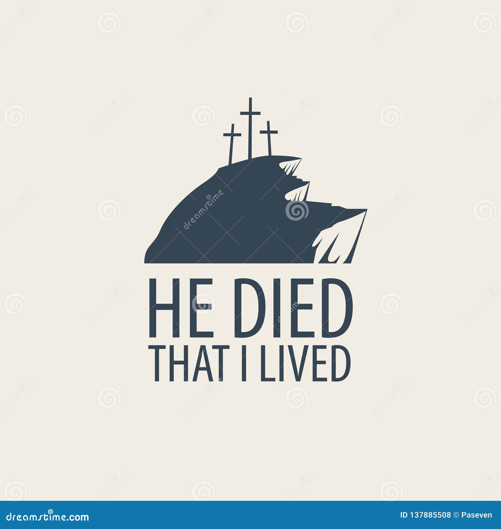 Mount Calvary with Three Crosses. Vector Icon Stock Vector ...