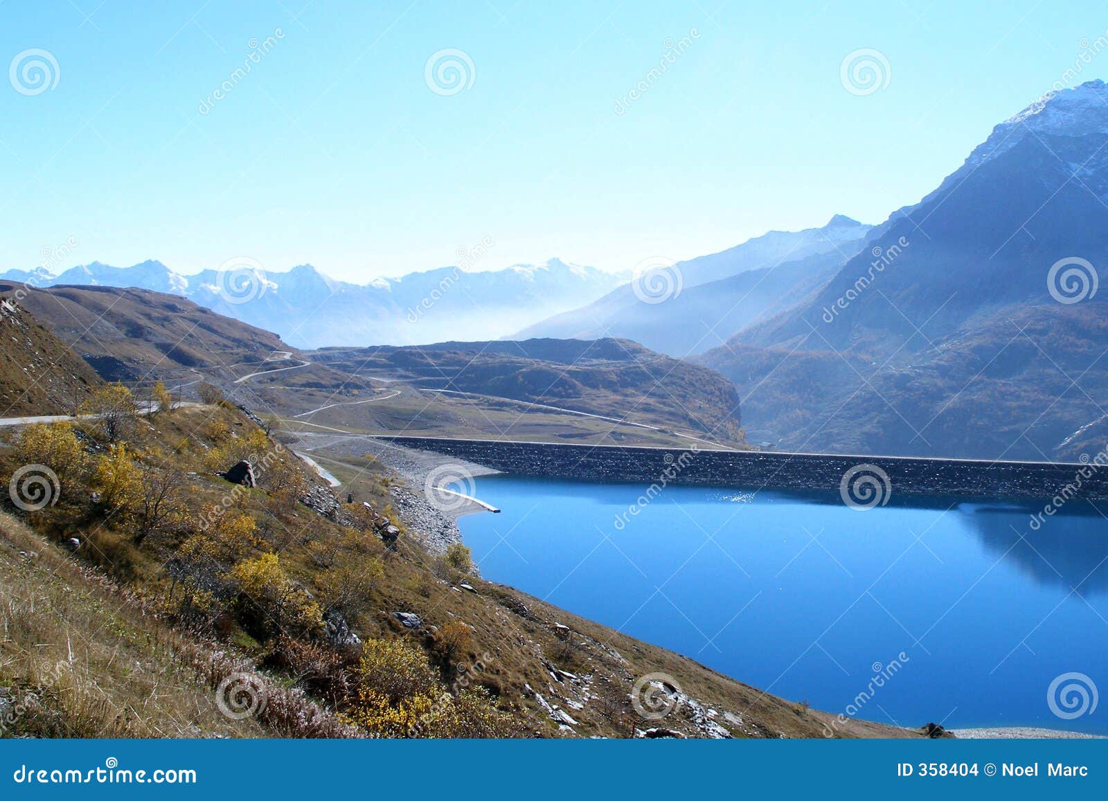 Mount cenis lake stock photo. Image of water, blue, landscape - 358404